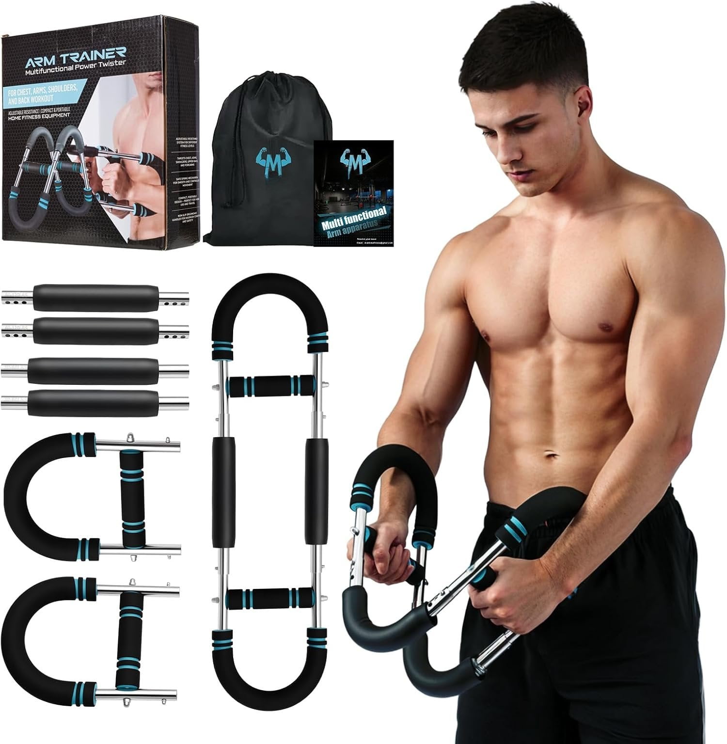 Twister Arm Trainer with 2/4 Springs, 20-120lb Adjustable 6 Resistance ...