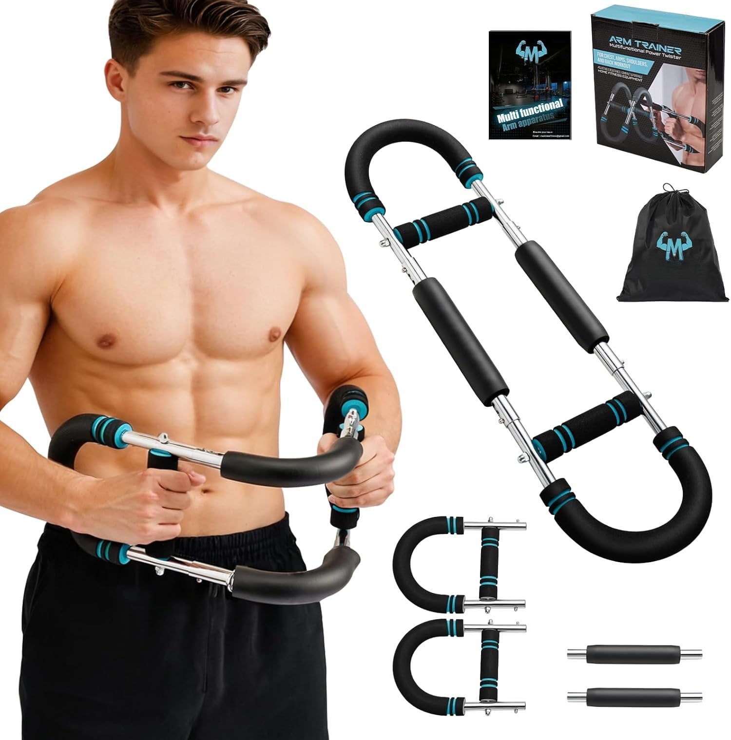 Twister Arm Trainer with 2/4 Springs, 20-120lb Adjustable 6 Resistance ...