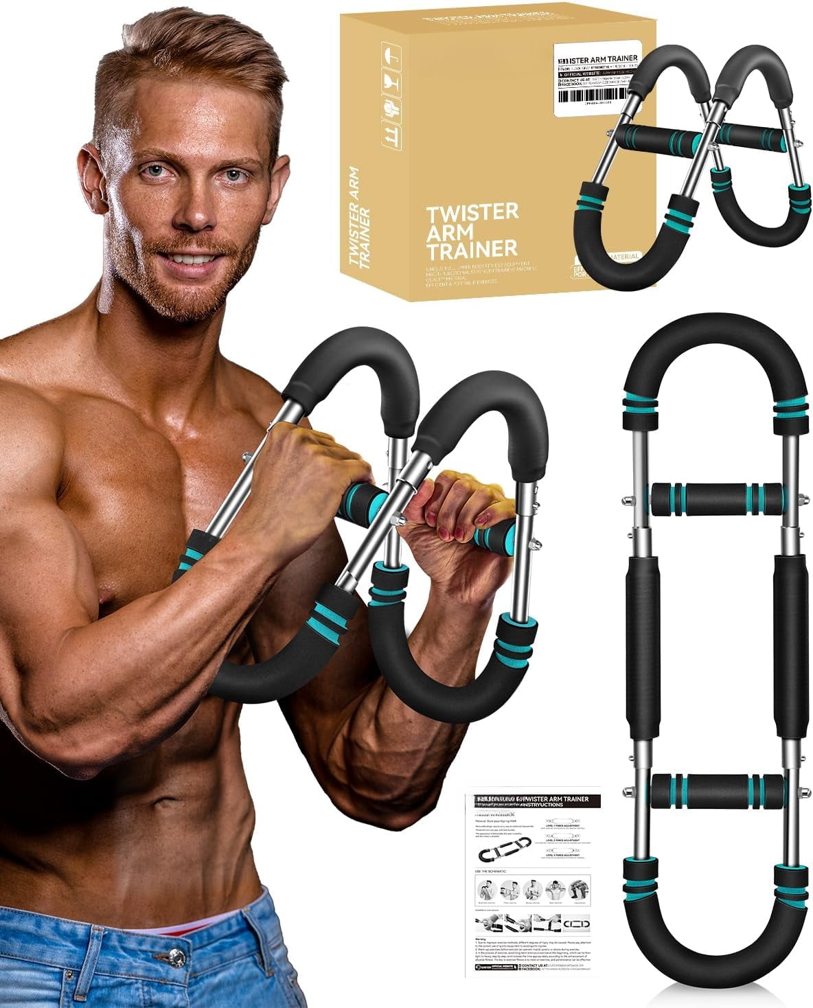 Twister Arm Trainer, Adjustable Forearm Strengthener, Arm Exercise ...