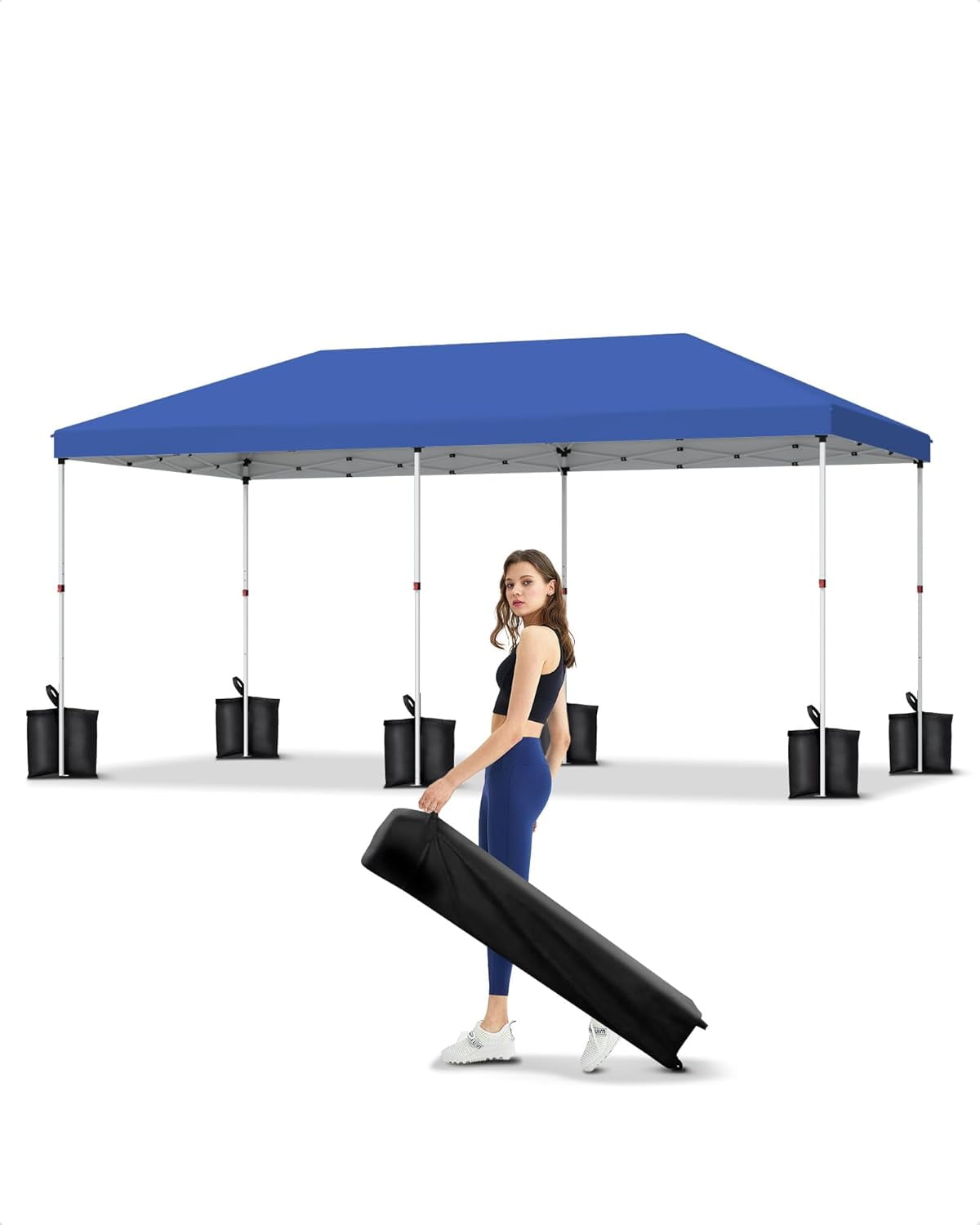 Twister.CK 10x20 Outdoor Pop Up Canopy Tent, 3 Adjustable Heights ...