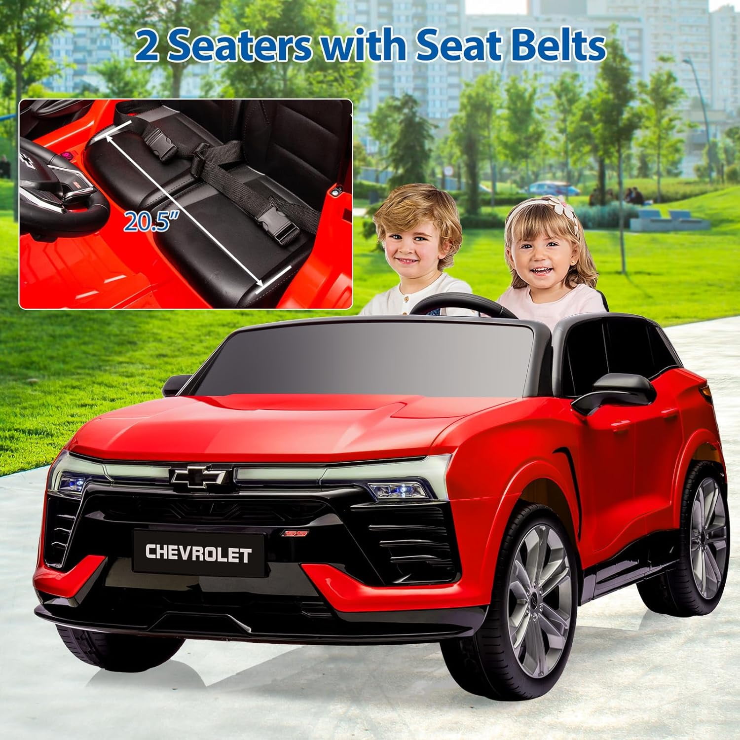 Twister.CK 2-Seater Kids Ride on Car, Licensed Chevrolet Blazer, 24V ...