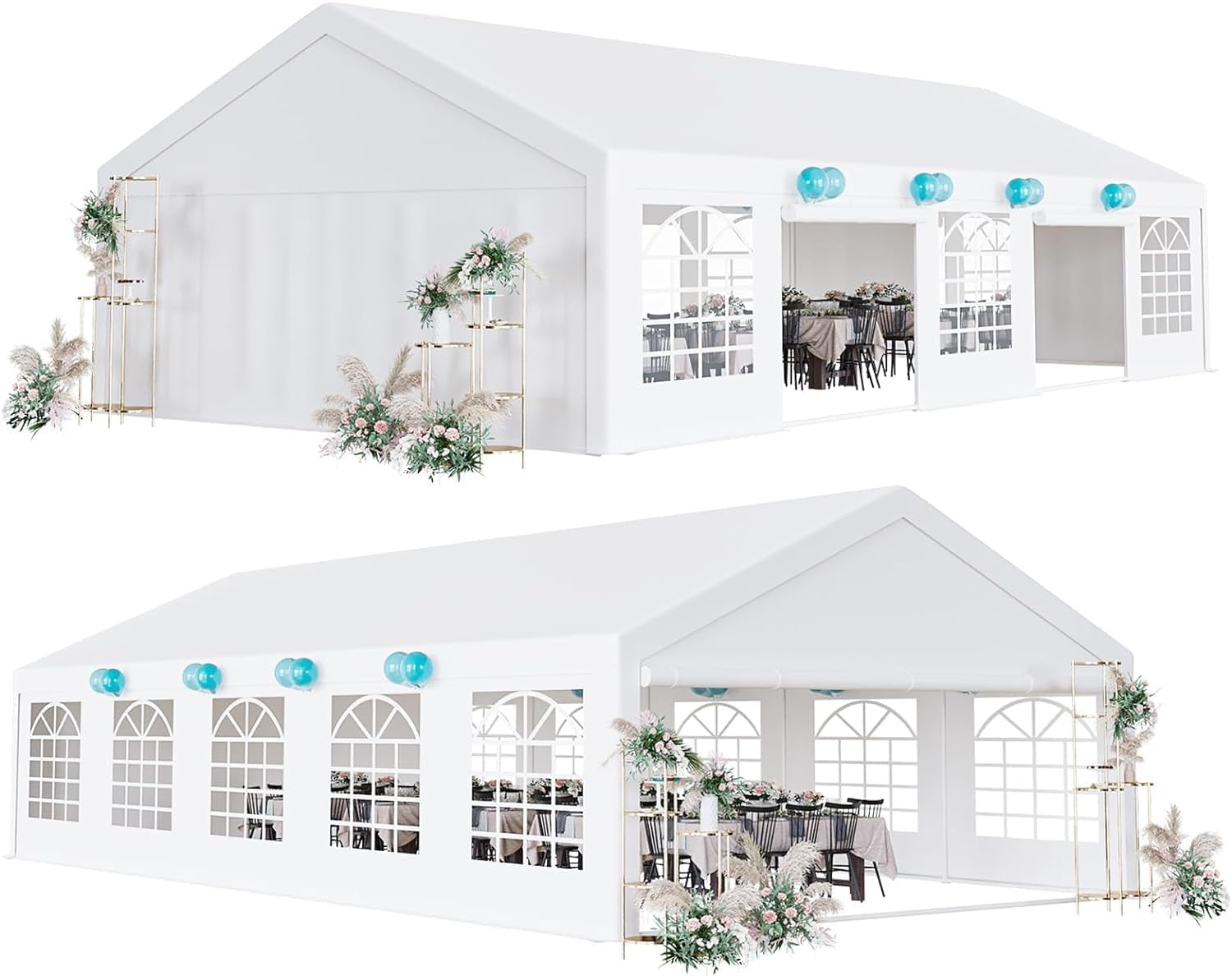 Twister.CK 20x40 FT Party Tent Heavy Duty Wedding Canopy with White ...