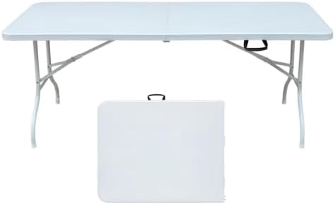 Twister.CK 6' Plastic Folding Table, Lightweight Foldable Table for ...