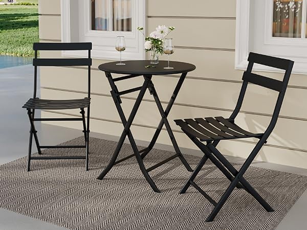 Twister.CK Bistro Table and Chairs Set of 2, 3 Piece Outdoor/Indoor ...