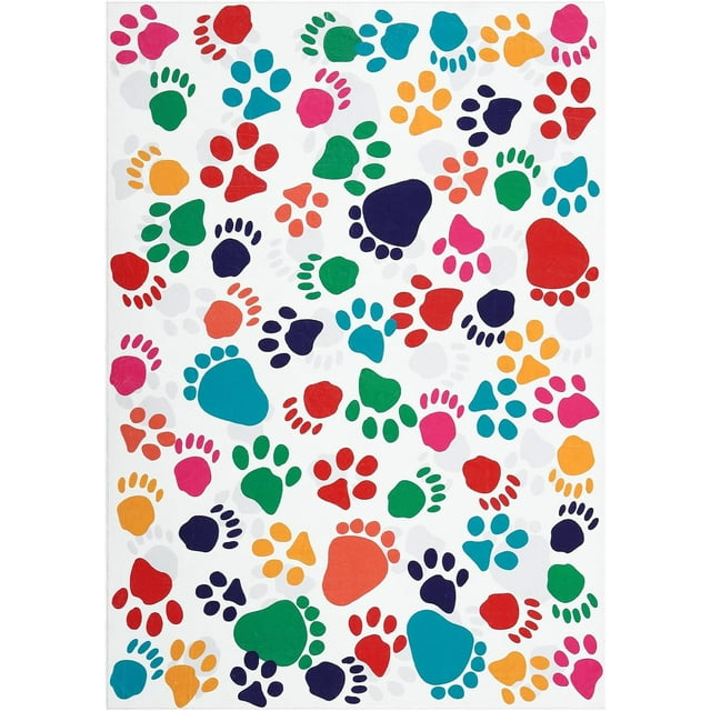 Twister.CK Colorful Animal Footprints Kids Area Rug, Washable Cartoon ...