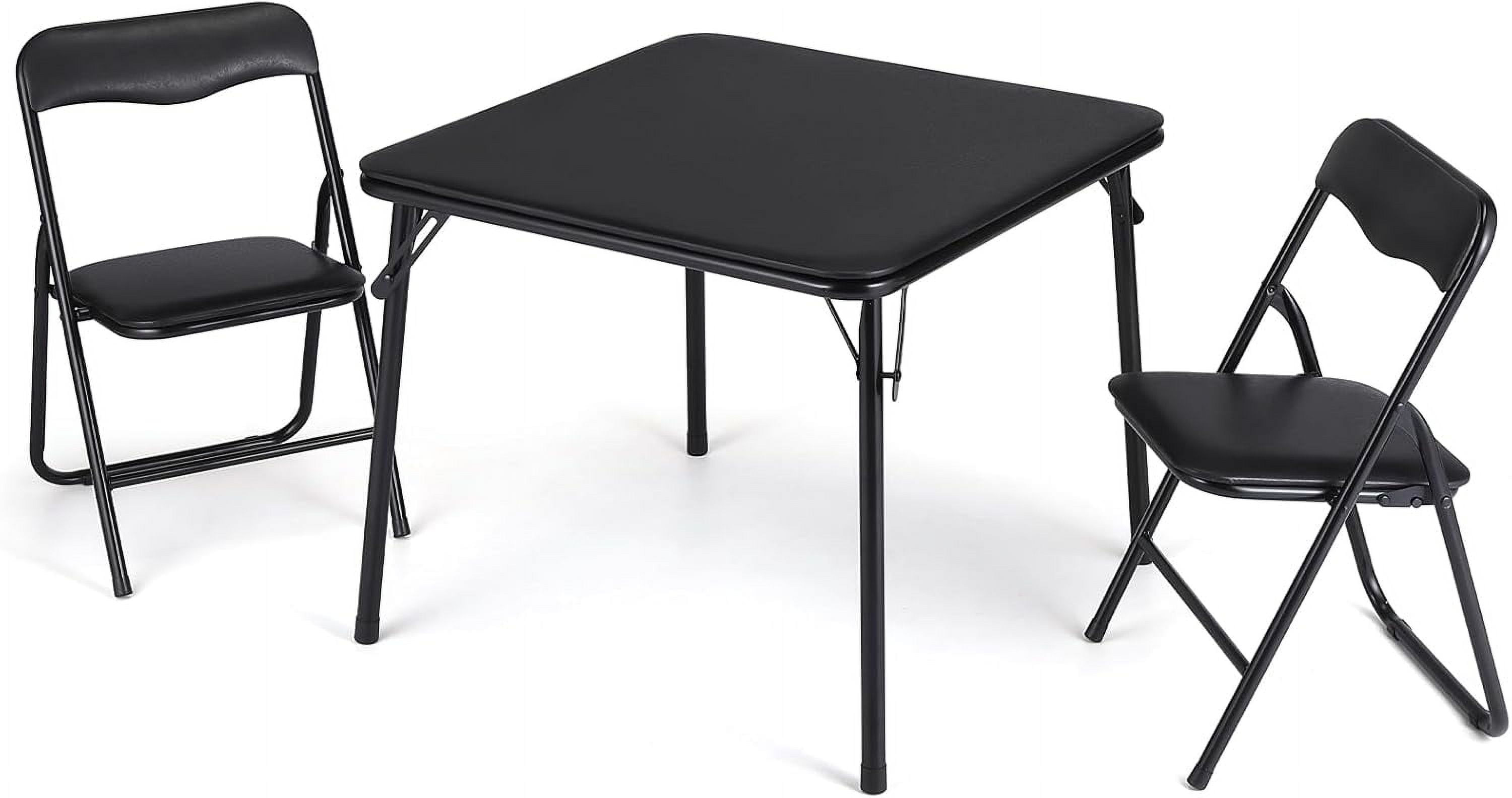 Twister.CK Kids Folding Card Table and Chair Set of 3, Upholstered ...