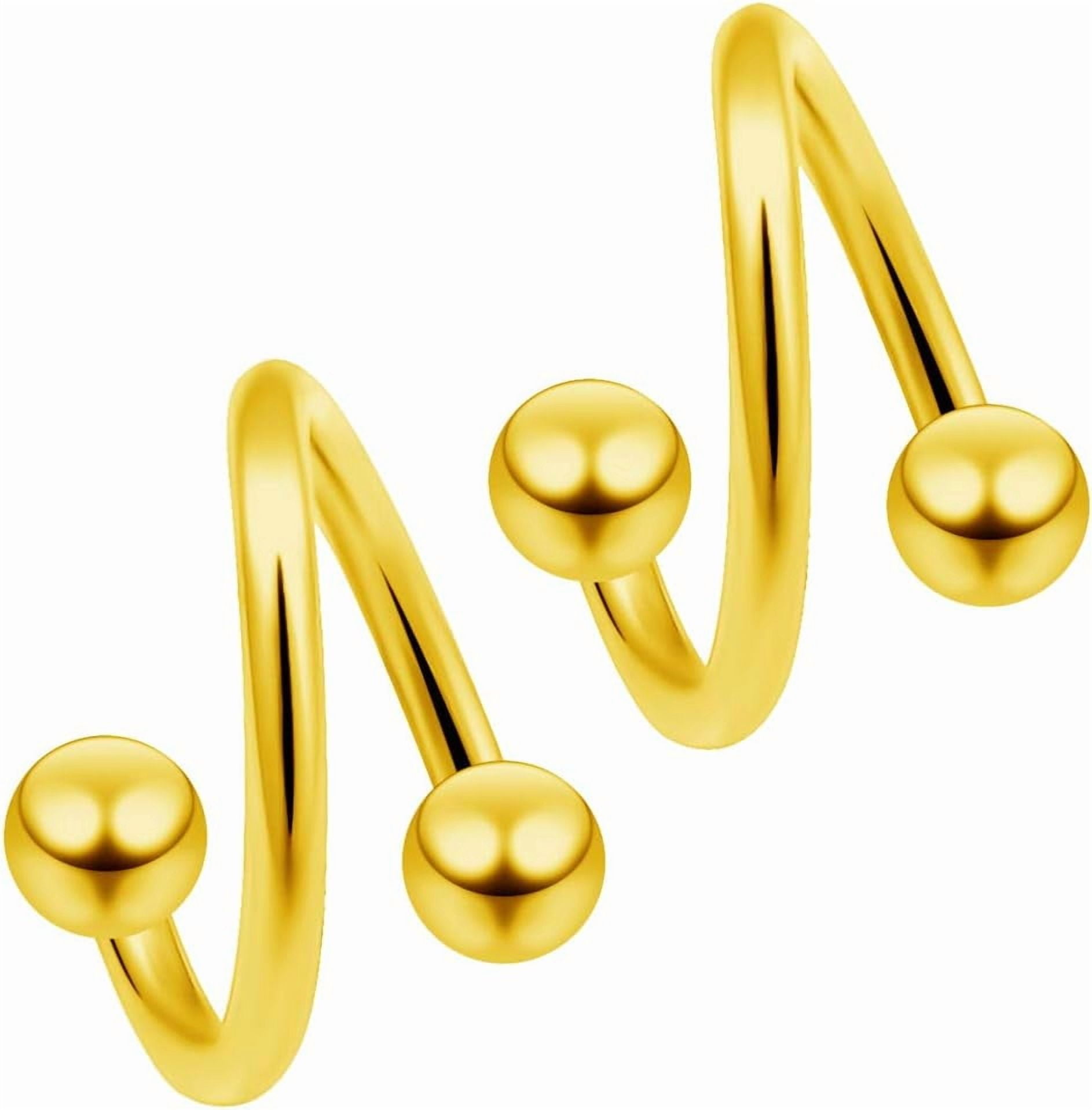Twister Cartilage Barbell Eyebrow Spiral Belly Button Ring Helix Twist ...
