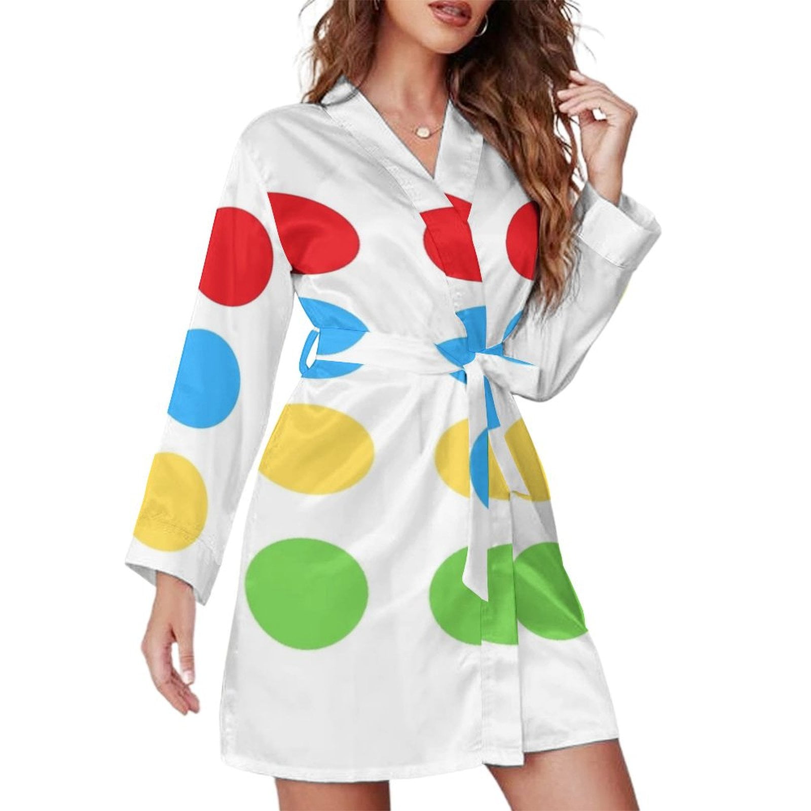 Twister Game Halloween Costume Night Robe Long Sleeve V Neck Robe With ...