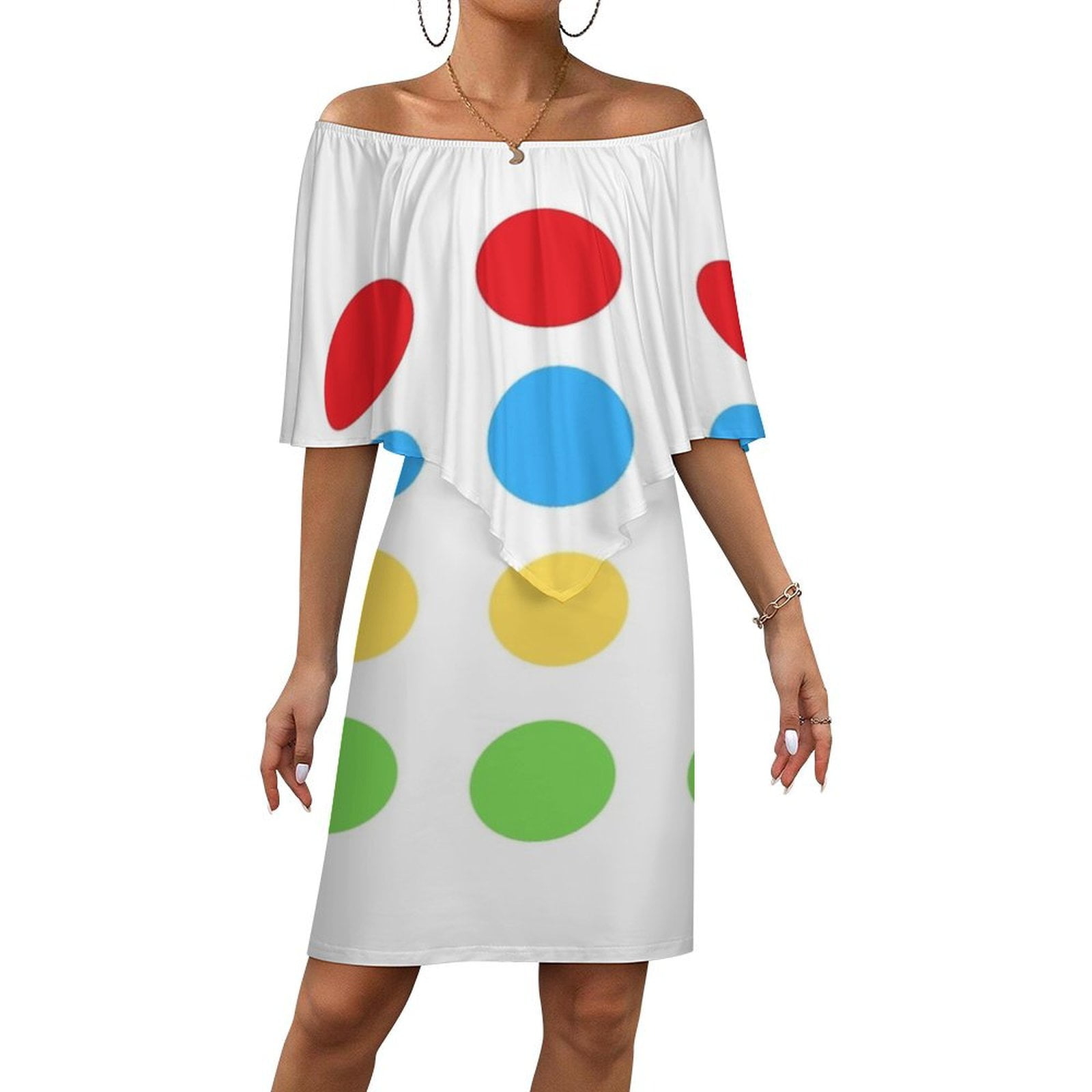 Twister Game Halloween Costume Women's Off The Shoulder Ruffles Summer ...