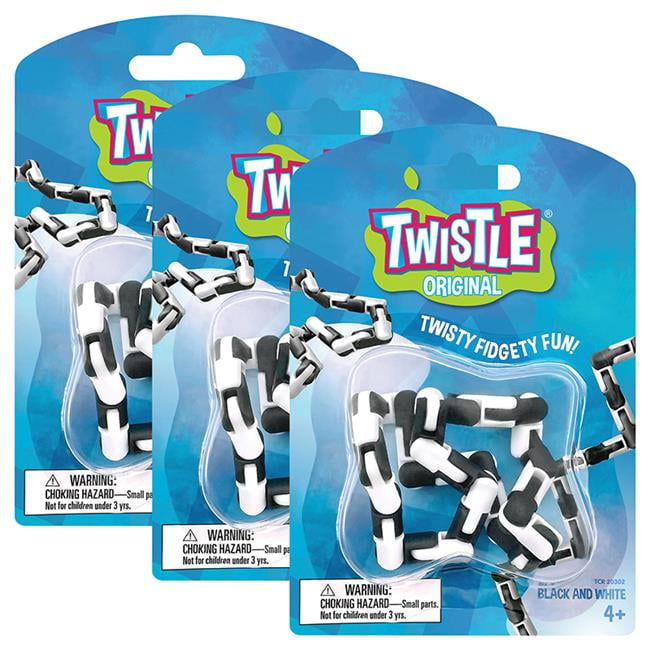 Twistle Original Fidget Toy, Black & White - Pack of 3 - Walmart.com
