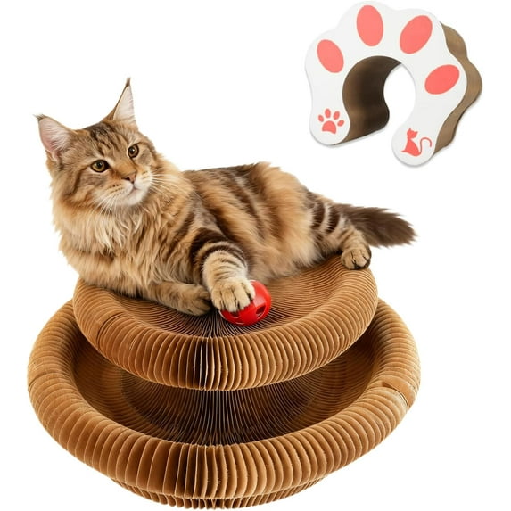 Twisty Paws Cardboard Cat Toy – 2025 New Interactive Foldable Cat ...