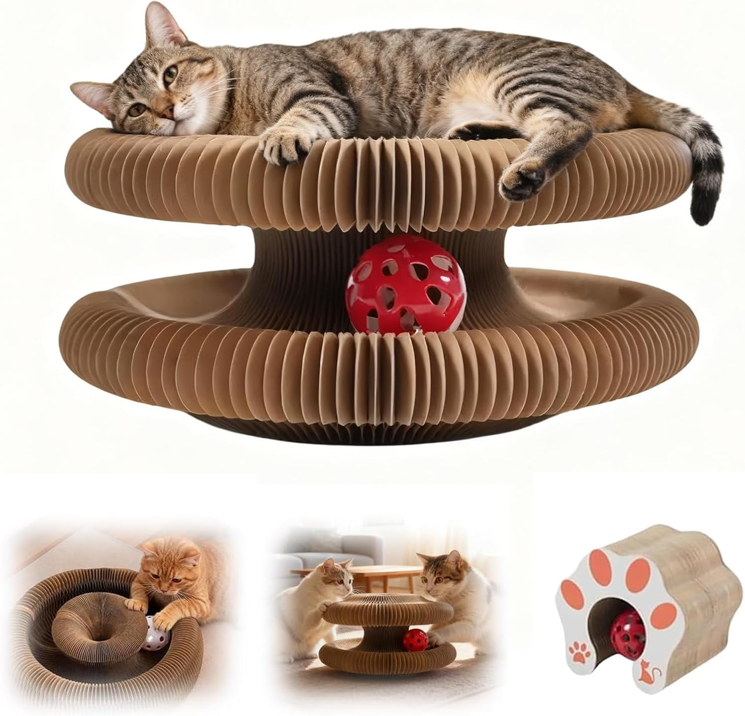 Twisty Paws Cat Toy, 2026 New Extra-Thick & Large Cat Scratching Board ...
