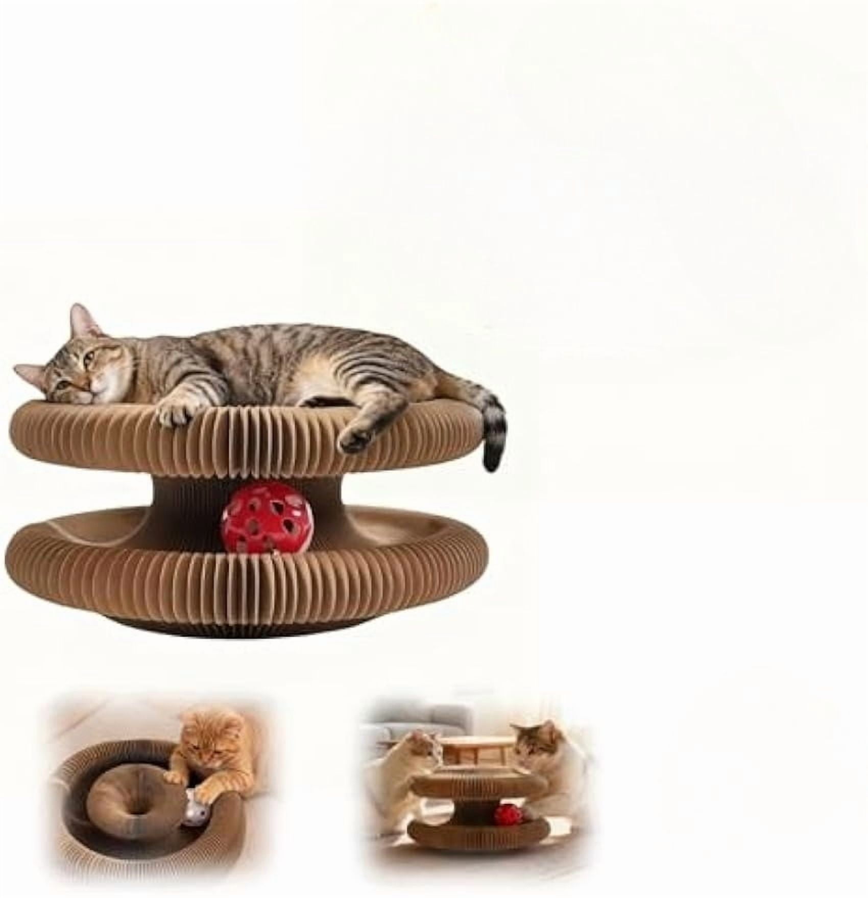 Twisty Paws Cat Toy, Extra-Thick & Large Cat Scratching Board with Bell ...