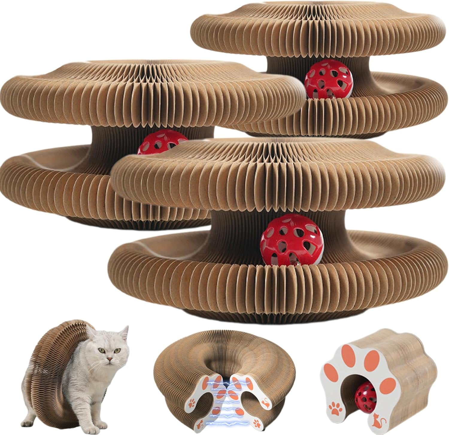 Twisty Paws Cat Toy, Magnetic Cardboard Twisty Paw Cat Scratcher with ...