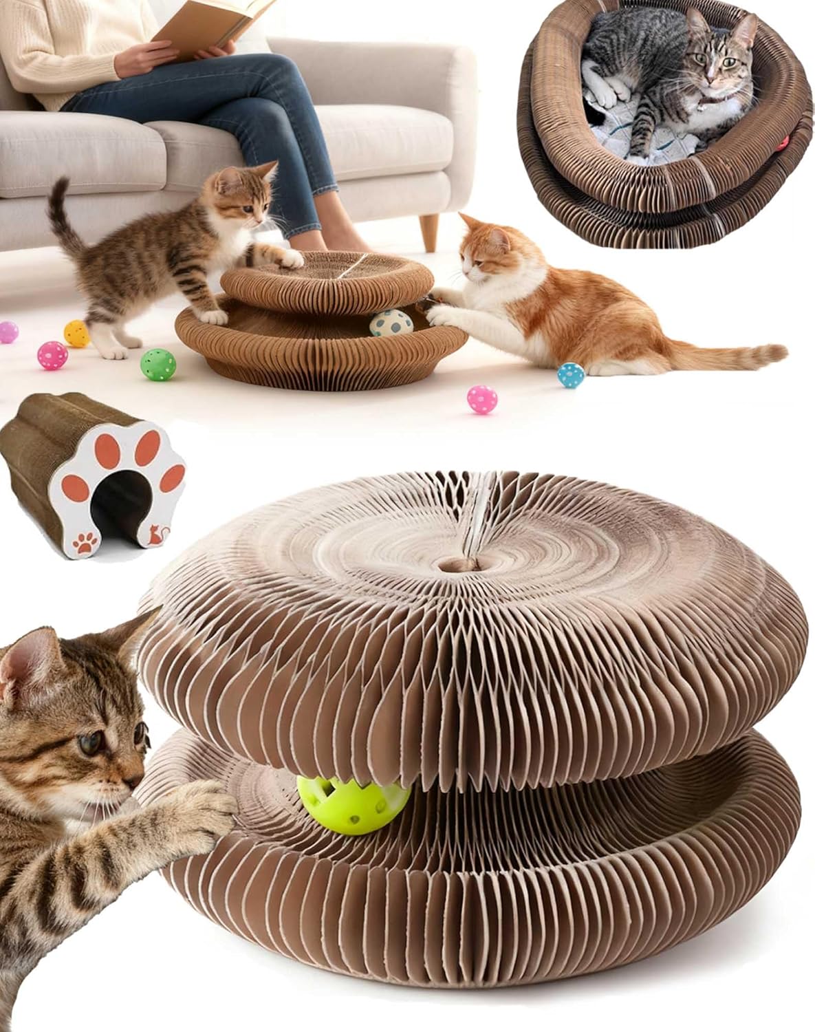 Twisty Paws Cat Toy, Magnetic Cardboard Twisty Paw Cat Toy, Upgraded ...