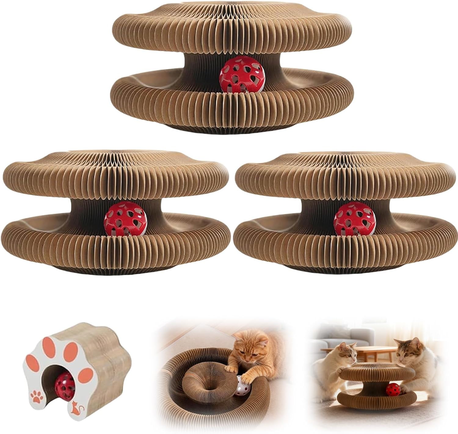 Twisty Paws Cat Toy, Reversible Infinity Interactive Cat Scratcher with ...