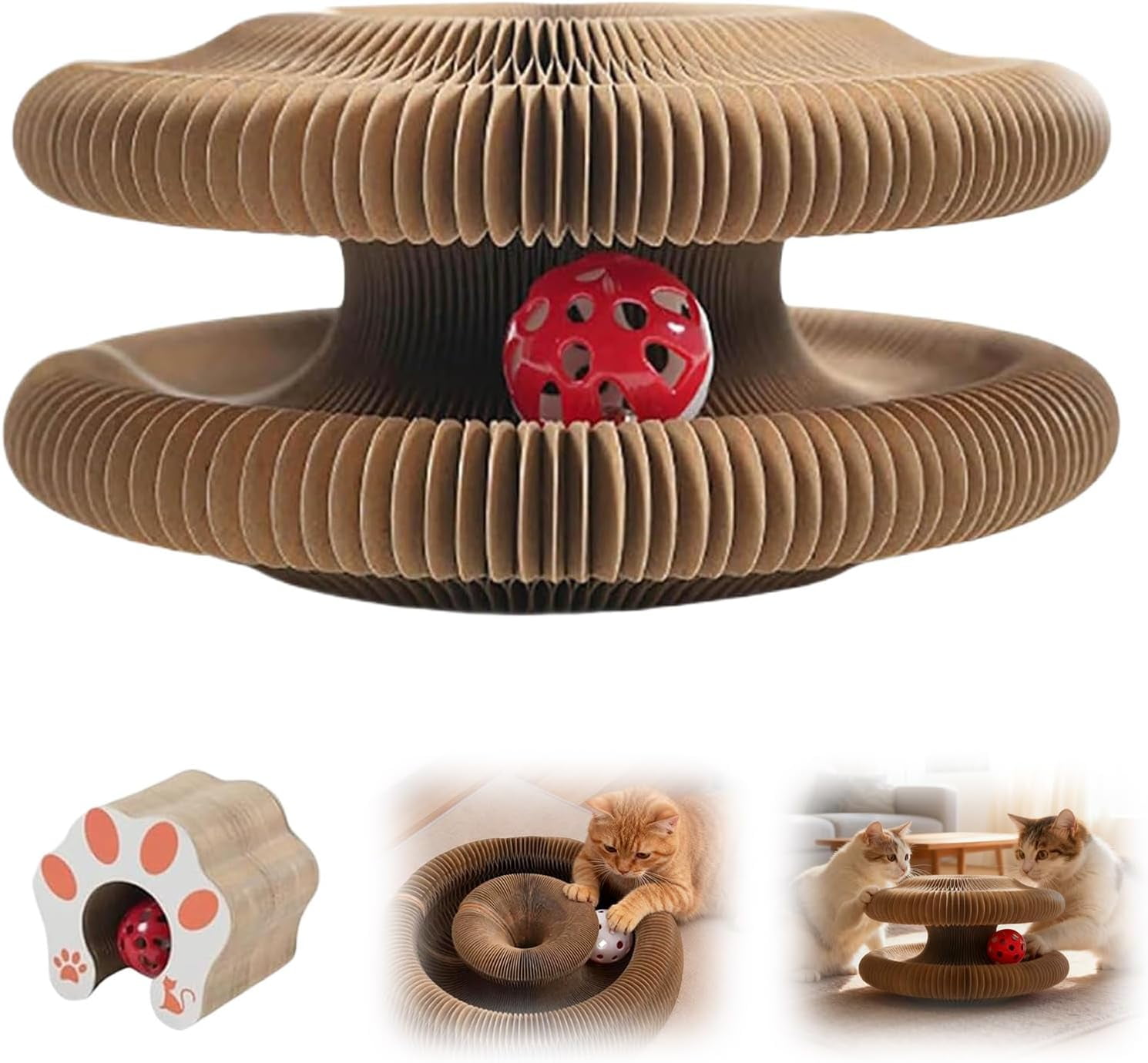 Twisty Paws Cat Toy, Reversible Infinity Interactive Cat Scratcher with ...