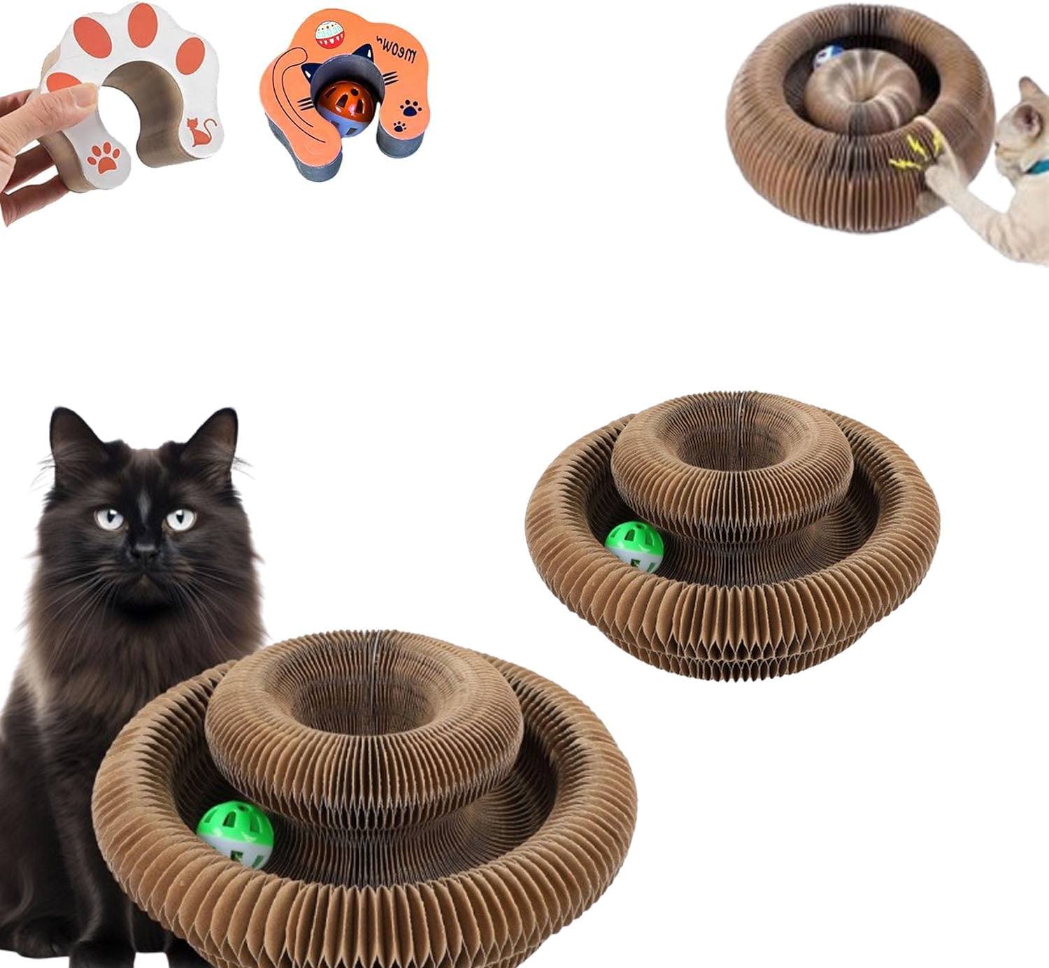 Twisty Paws Cat Toy,Twisty Paws Cat Toy,Foldable Cat Scratch Board Toy ...