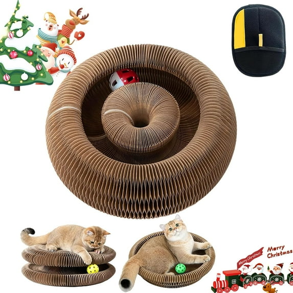 Twisty Paws Cat Toy, 3-in-1 Foldable Cat Scratcher Toy: Interactive ...