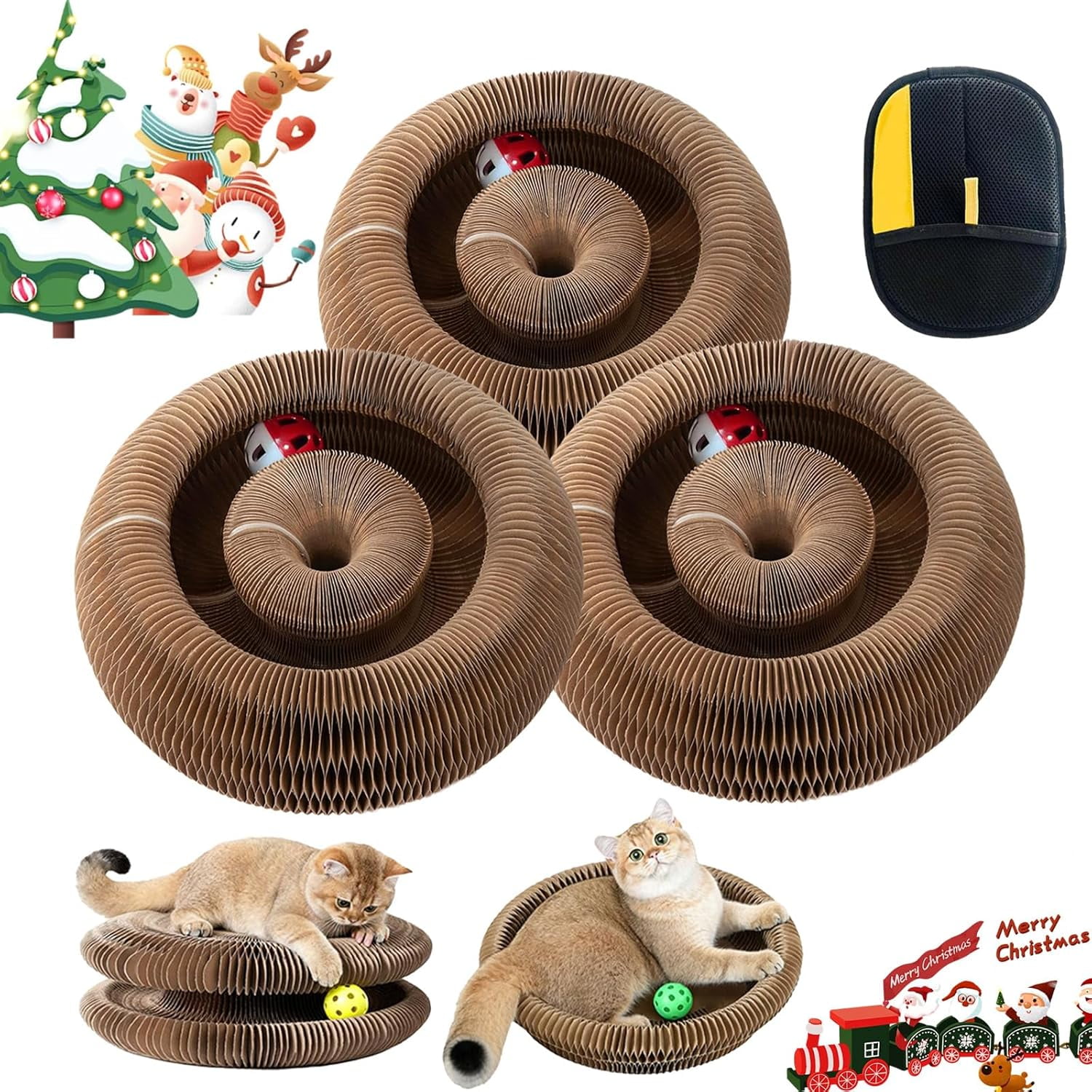 Twisty Paws Cat Toy, 3-in-1 Foldable Cat Scratcher Toy: Interactive ...
