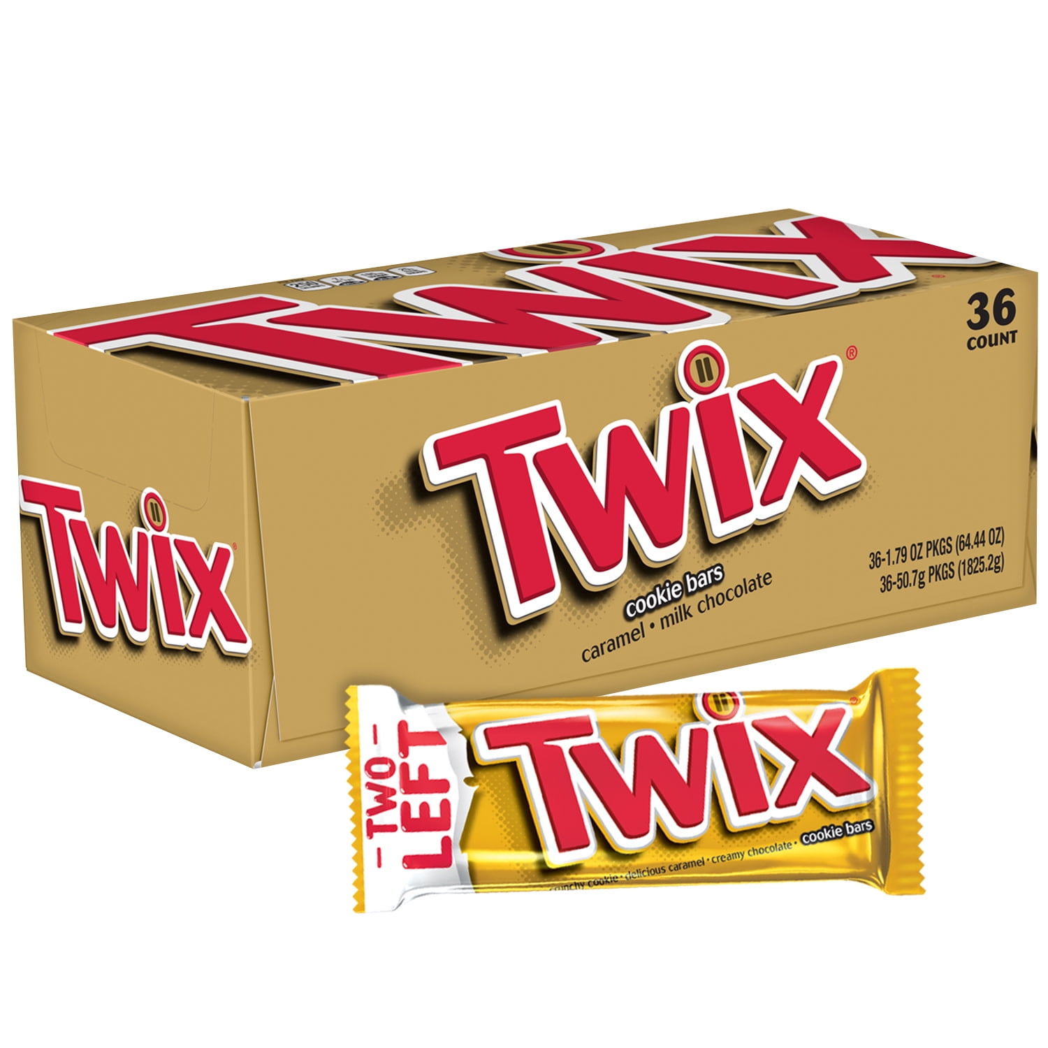 Twix Caramel Cookie Full Size Bulk Chocolate Candy Bars - 36ct ...
