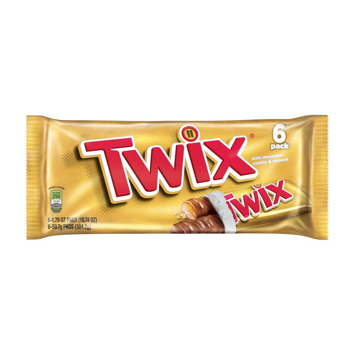 Twix Caramel Milk Chocolate, 6Ct, 10.74 oz (Package May Vary) - Walmart.com