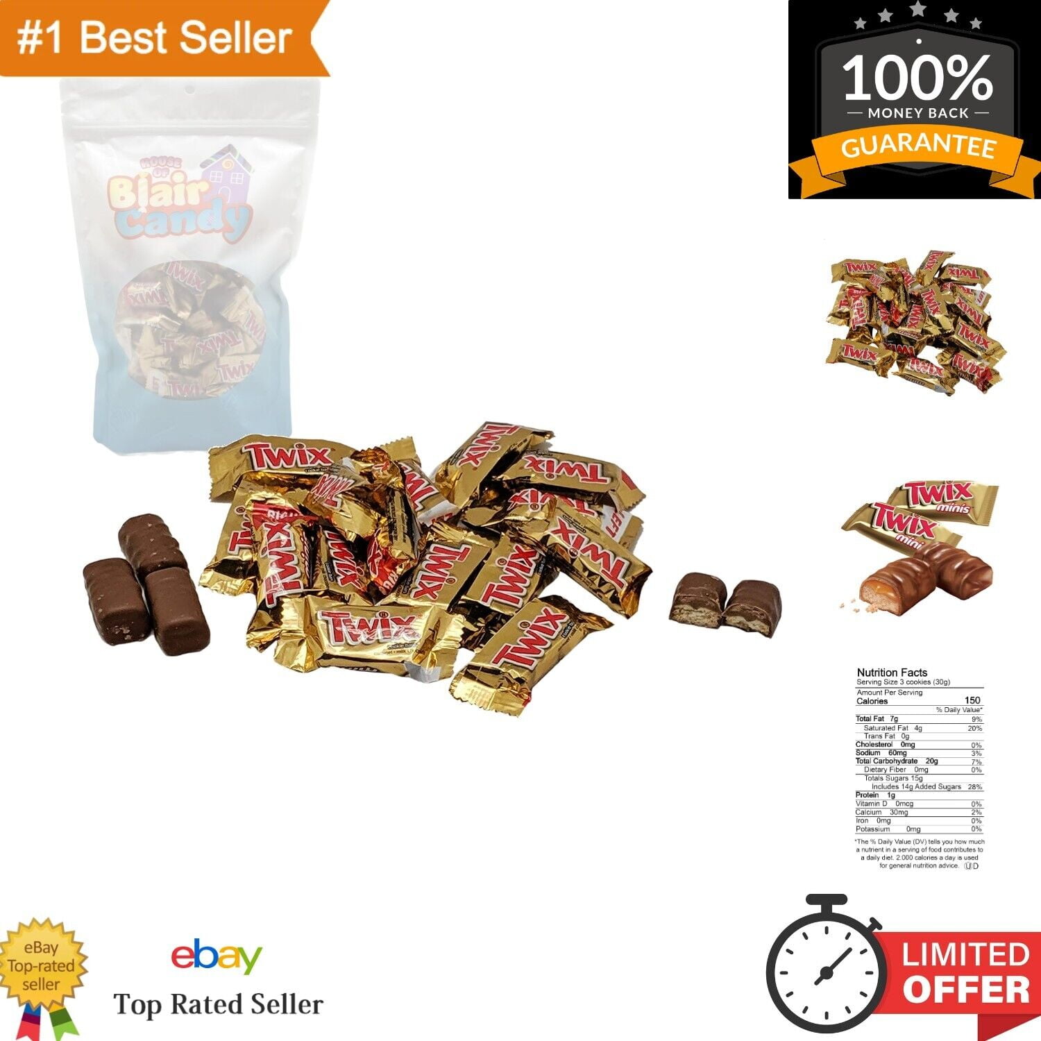 Twix Caramel Minis Milk Chocolate Cookie Bars - 1 LB Resealable Stand Up Cand... - Walmart.com