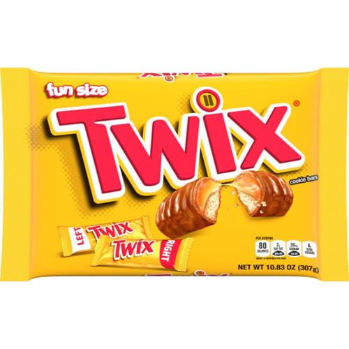 Twix Fun Size Caramel Cookie Milk Chocolate Bars Individually Wrapped ...