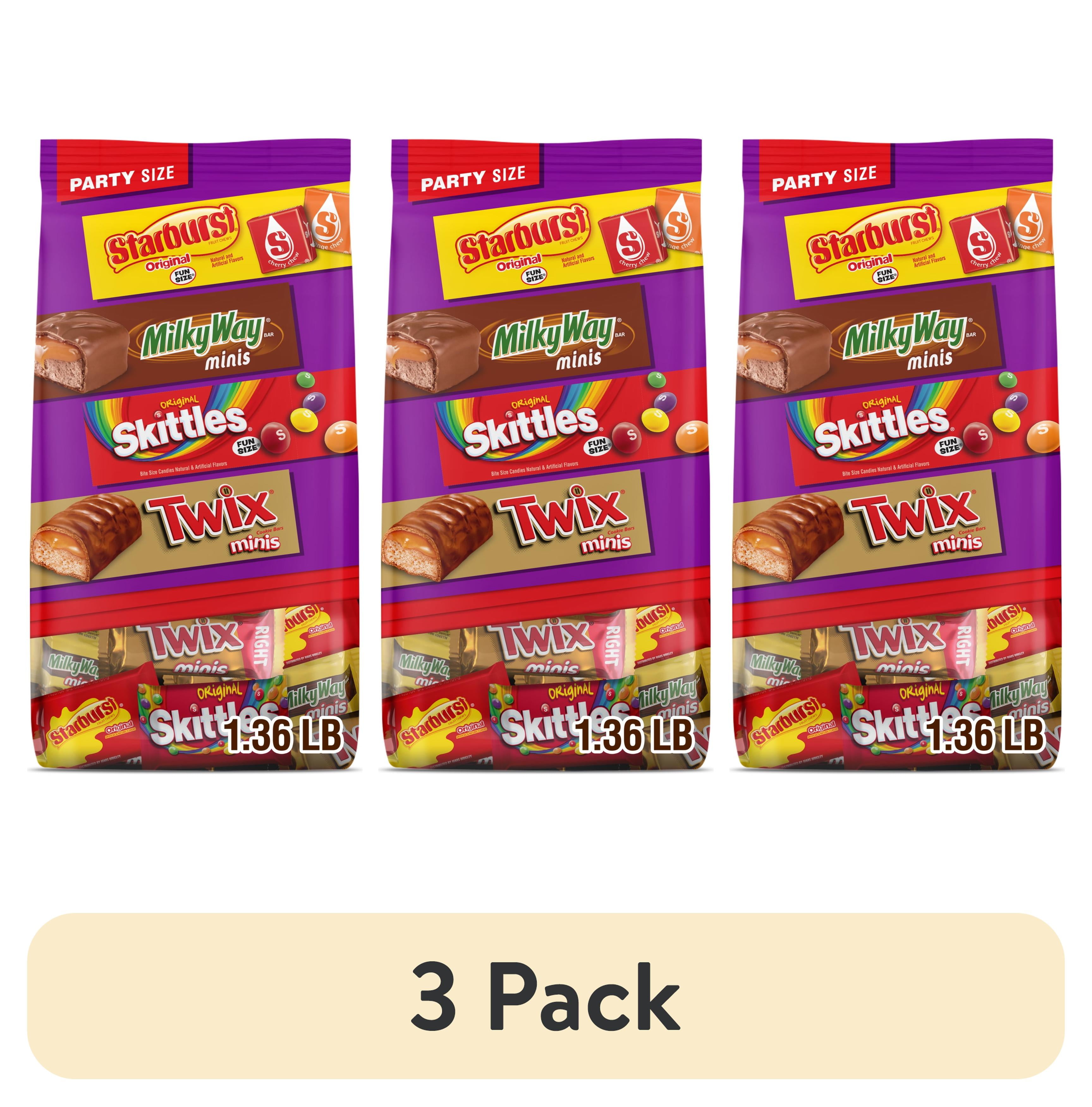 (3 pack) Twix, Milky Way, Skittles & Starburst Variety Assortment ...