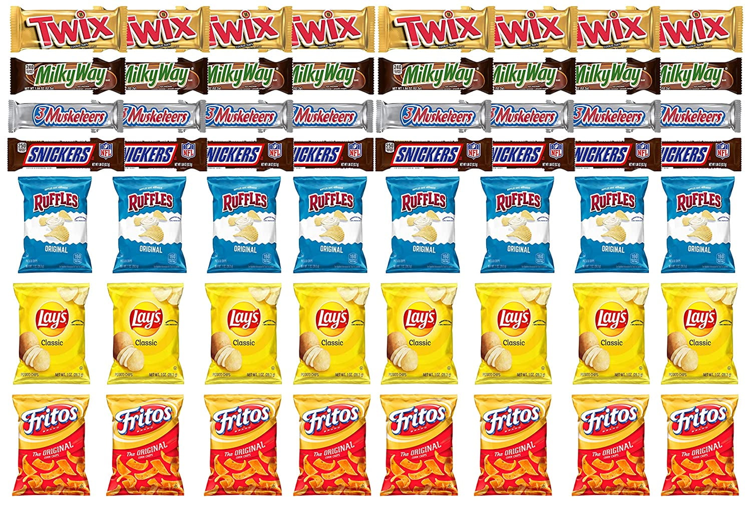Mars & Frito-Lay Variety Pack: Twix, MilkyWay, 3 Musketeers, Snickers ...