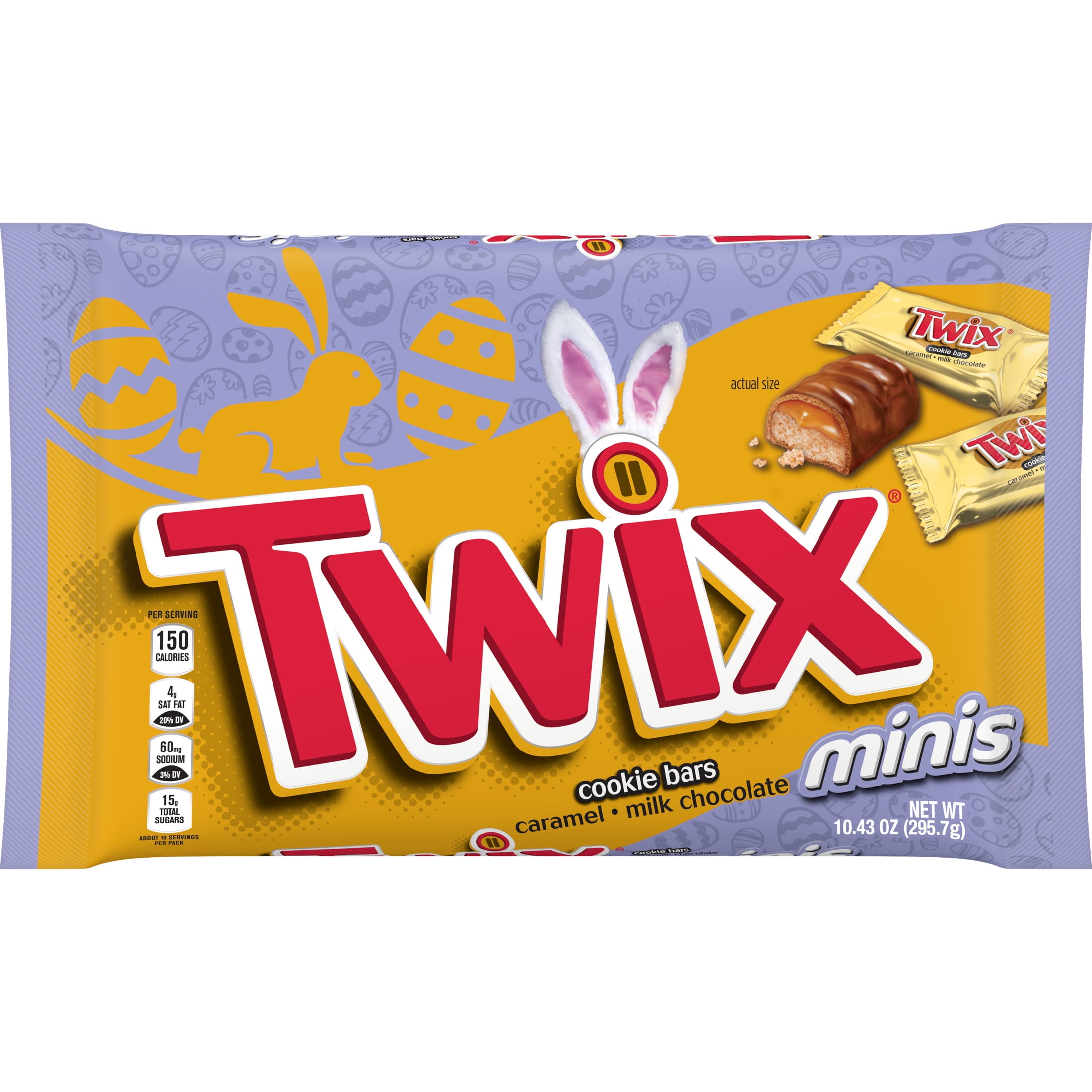 TWIX Mini Size Caramel Chocolate Candy Bars, Easter Snack, 10.43 Ounce ...