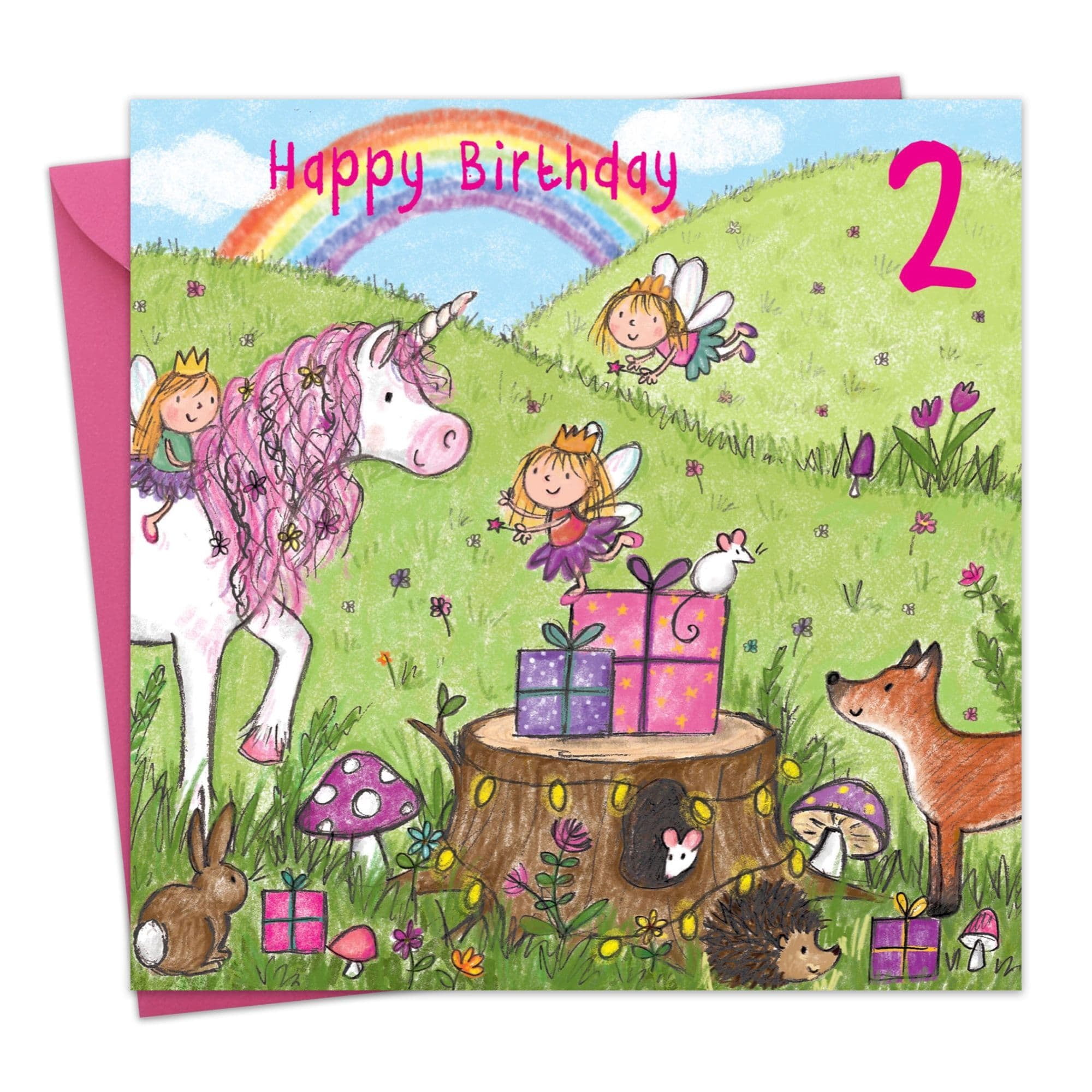 Twizler 2nd Birthday Card for Girls - Unicorn - Children's Age 2 Happy ...