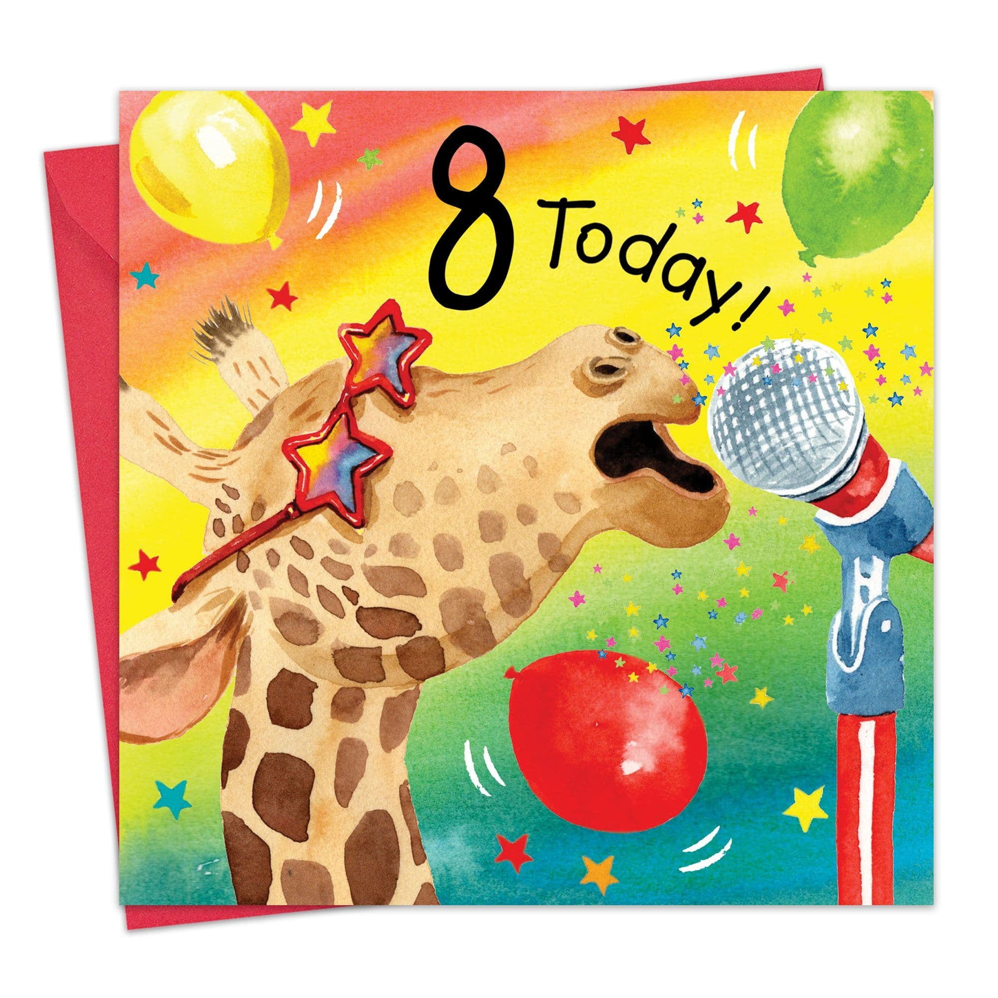 Twizler 8th Birthday Card for Children Giraffe - Kids Age 8 Happy ...