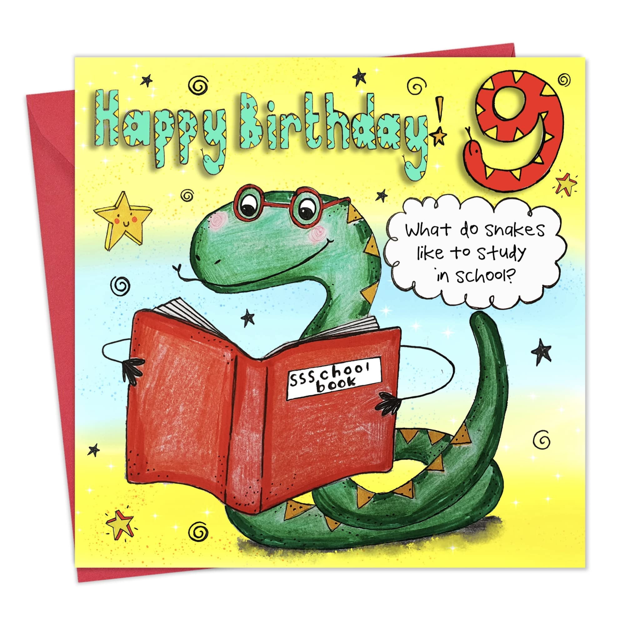 Twizler 9th Birthday Card - Funny SMRJoke Childrens Birthday Card - Age ...