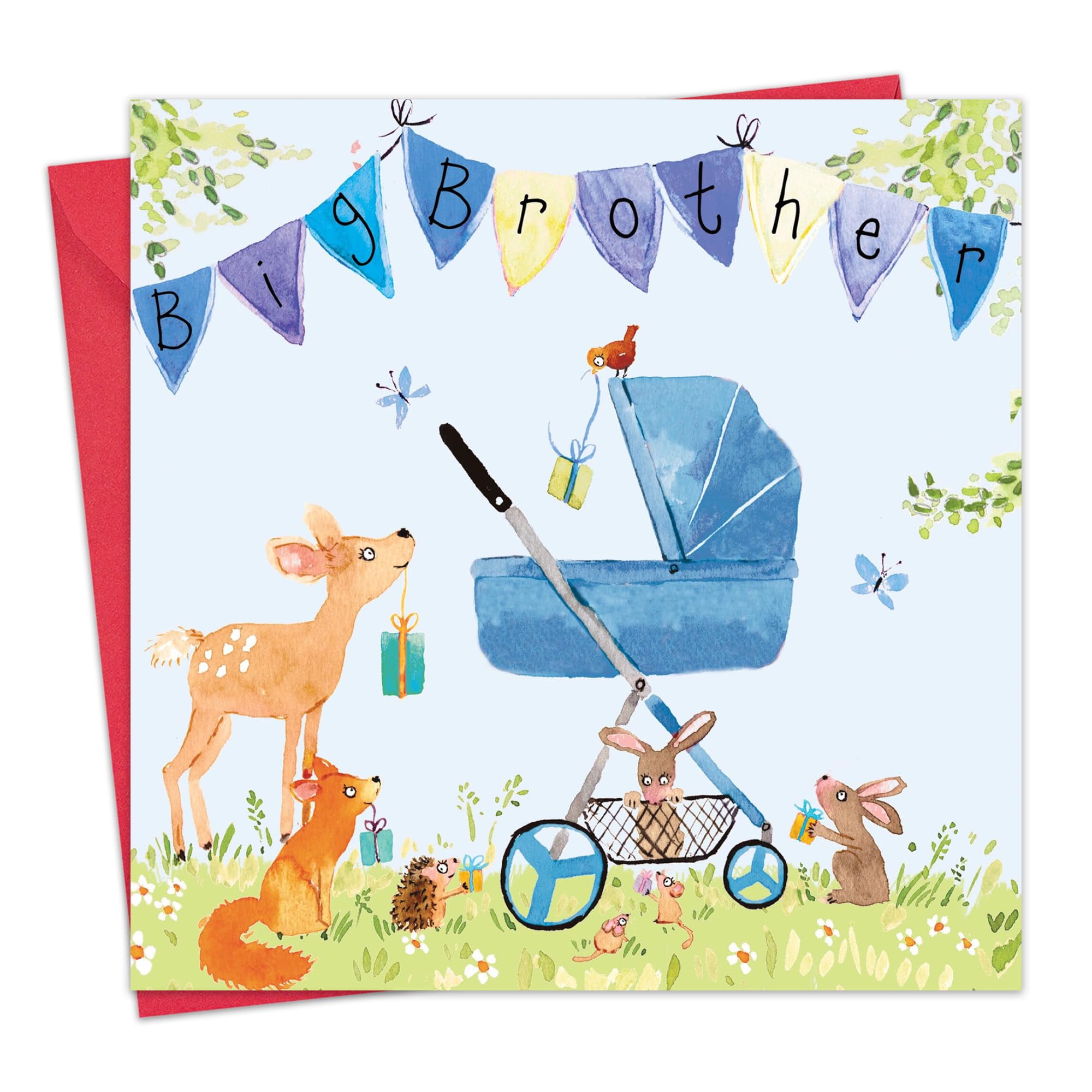 Twizler Big Brother Card with Animals - New Baby Brother Card - Card ...