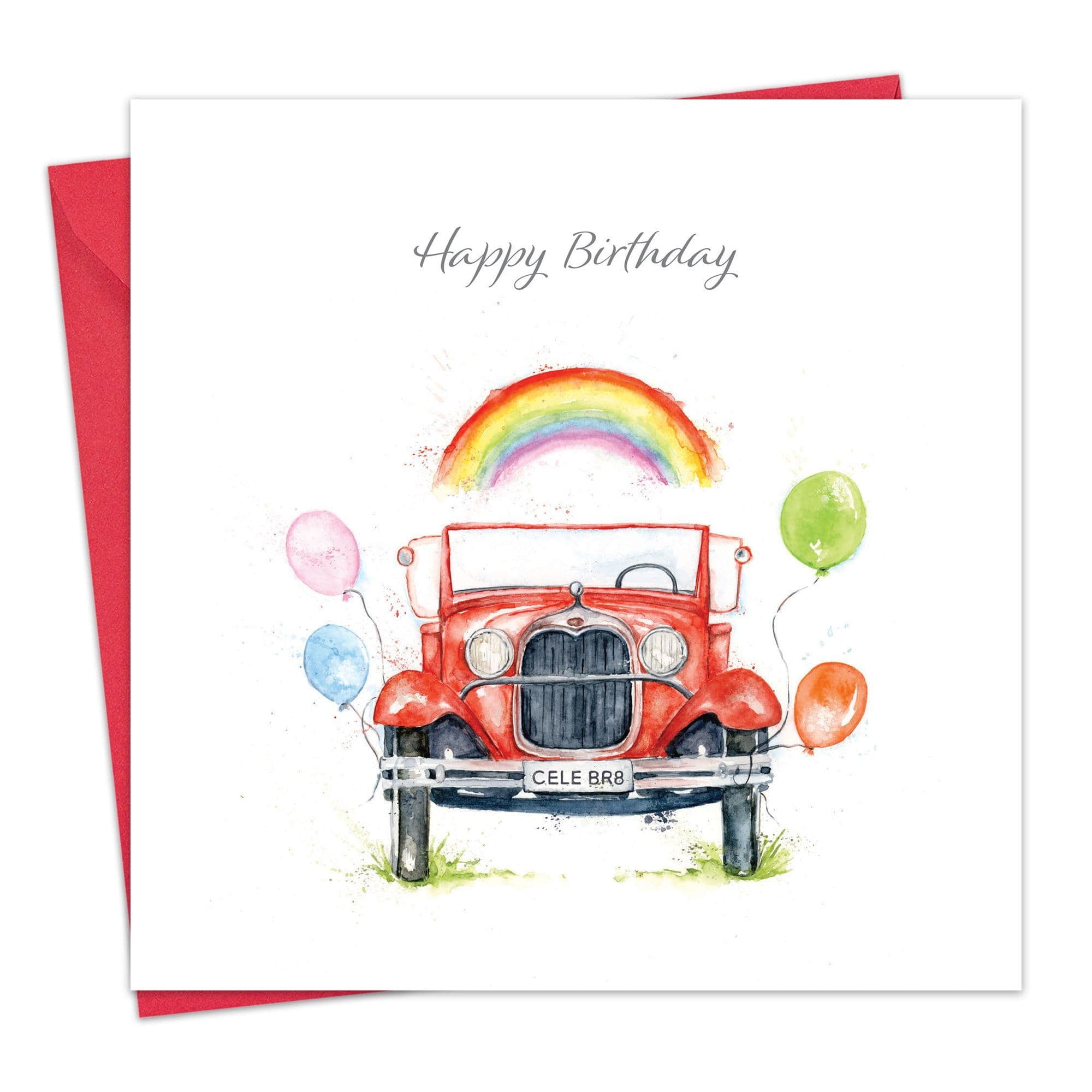 Twizler Birthday Card Vintage Car - Happy Birthday Greeting Card for ...