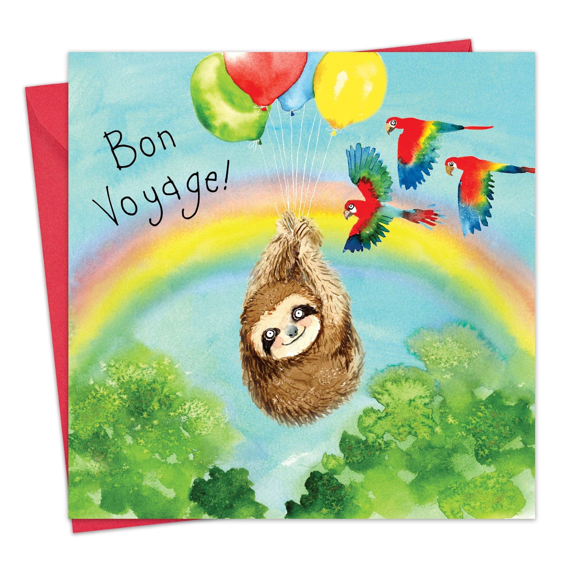 Twizler Bon Voyage Card with Sloth - You’re Leaving Greeting Card - Cute Goodbye Good Luck Card ...