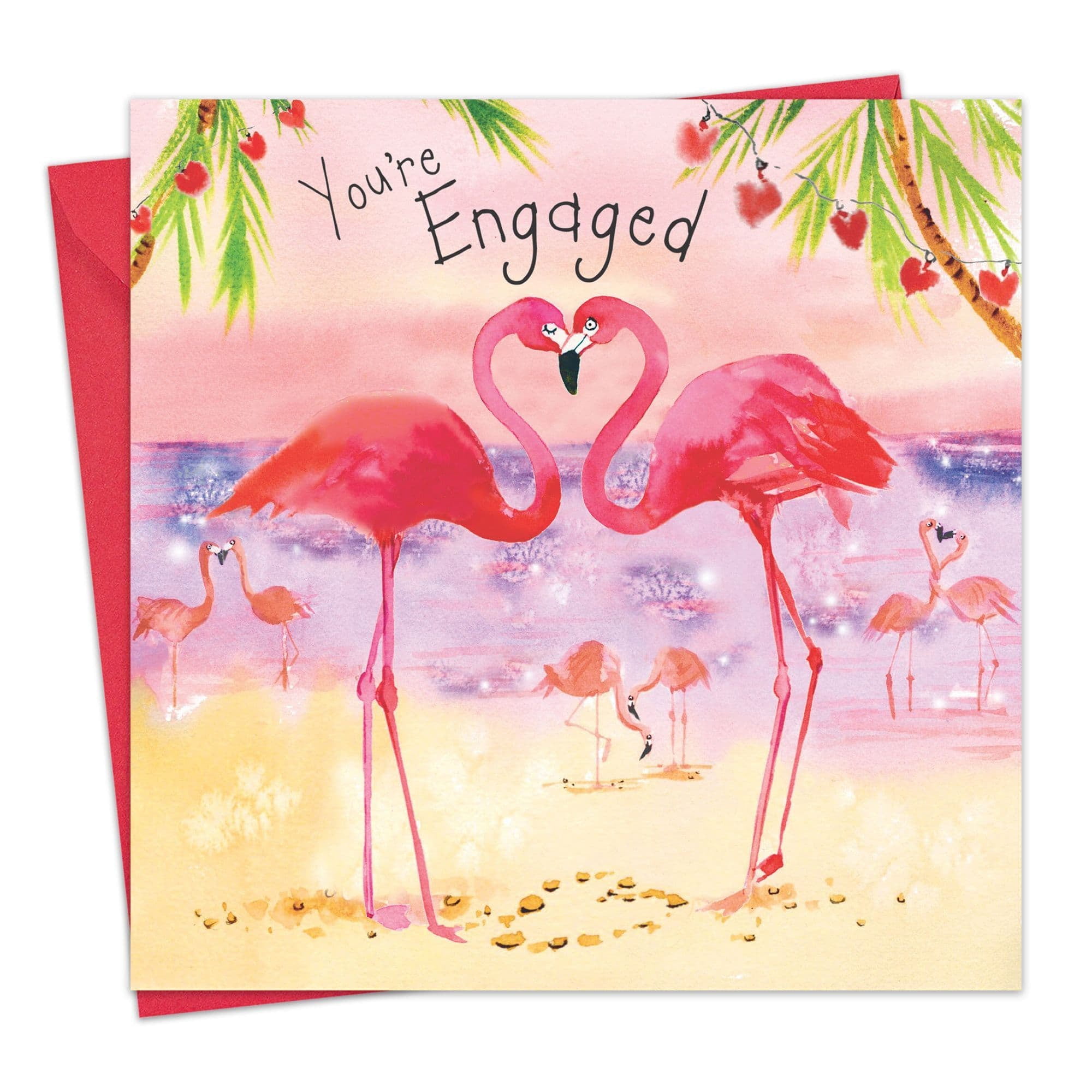 Twizler Engagement Card with Flamingos - On Your Engagement Greeting ...