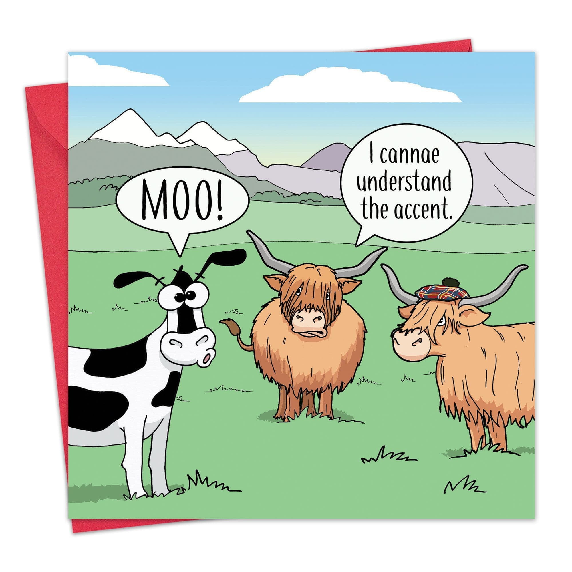 Twizler Funny Card Highland Cows - Blank Scottish Card for Him or Her ...