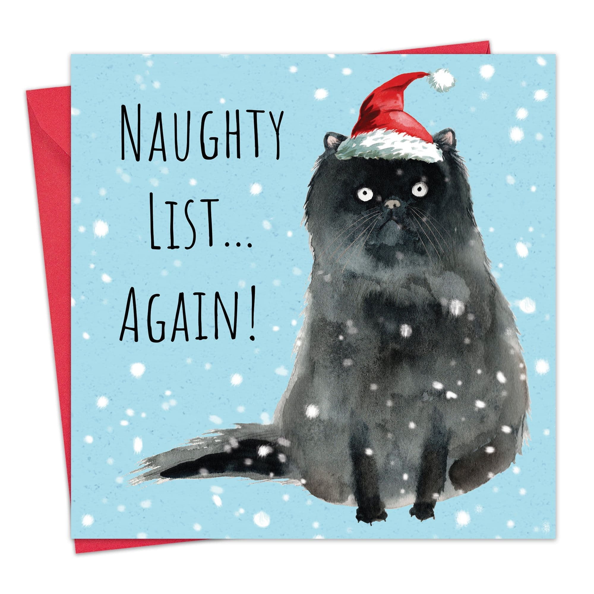 Twizler Funny Christmas Card Cat Naughty List - Humour Merry Xmas Card ...