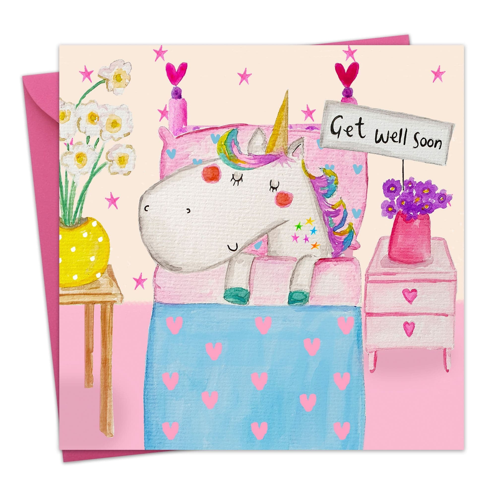 Twizler Get Well Soon Card for Girls - Childrens Get Well Greeting Card ...