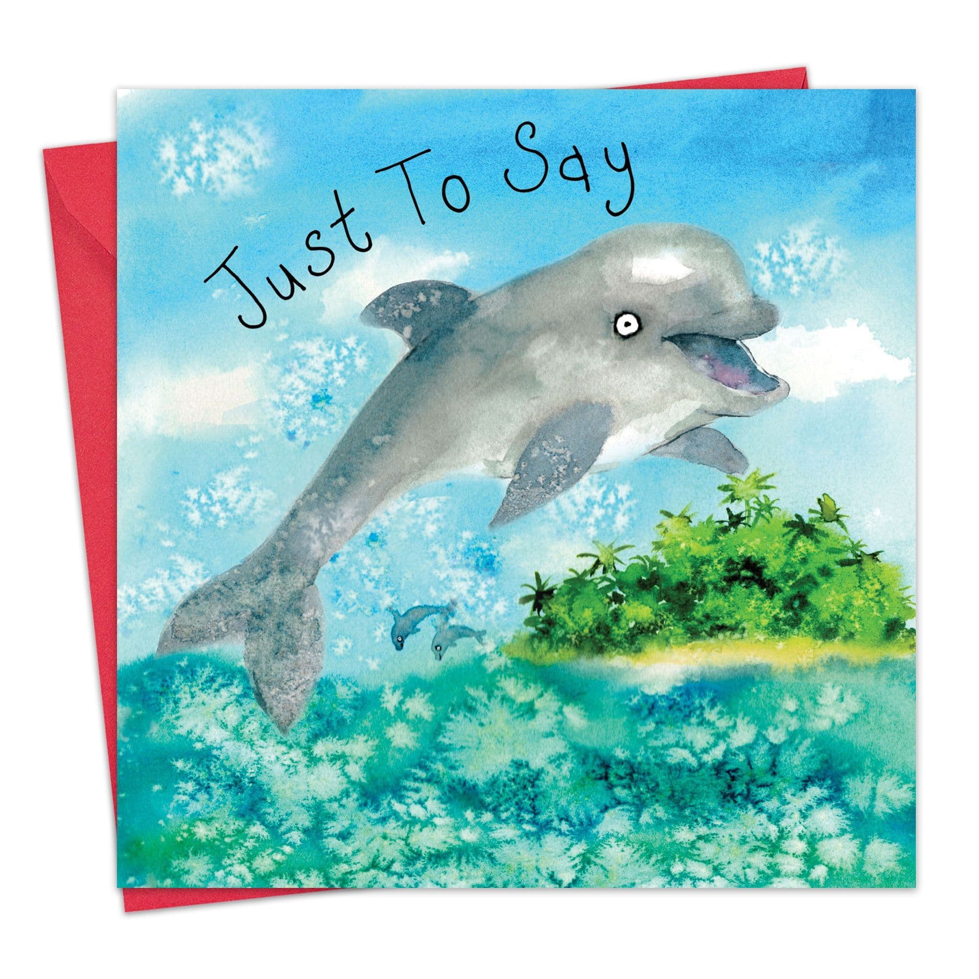 Twizler Just to Say Card with Dolphin - Thank You Greeting Card ...