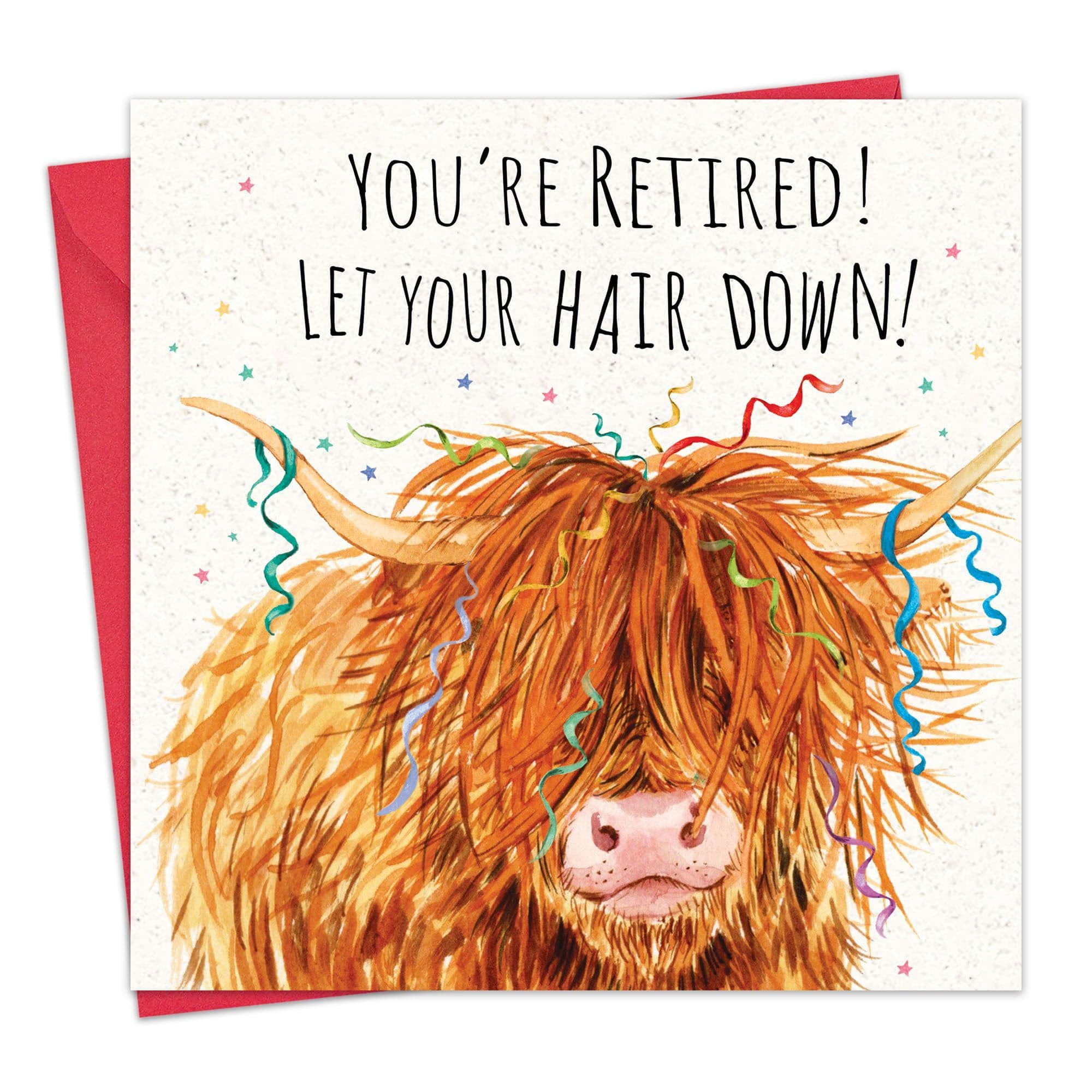 Twizler Retirement Card - Scottish Highland Cow - Funny Happy On Your ...