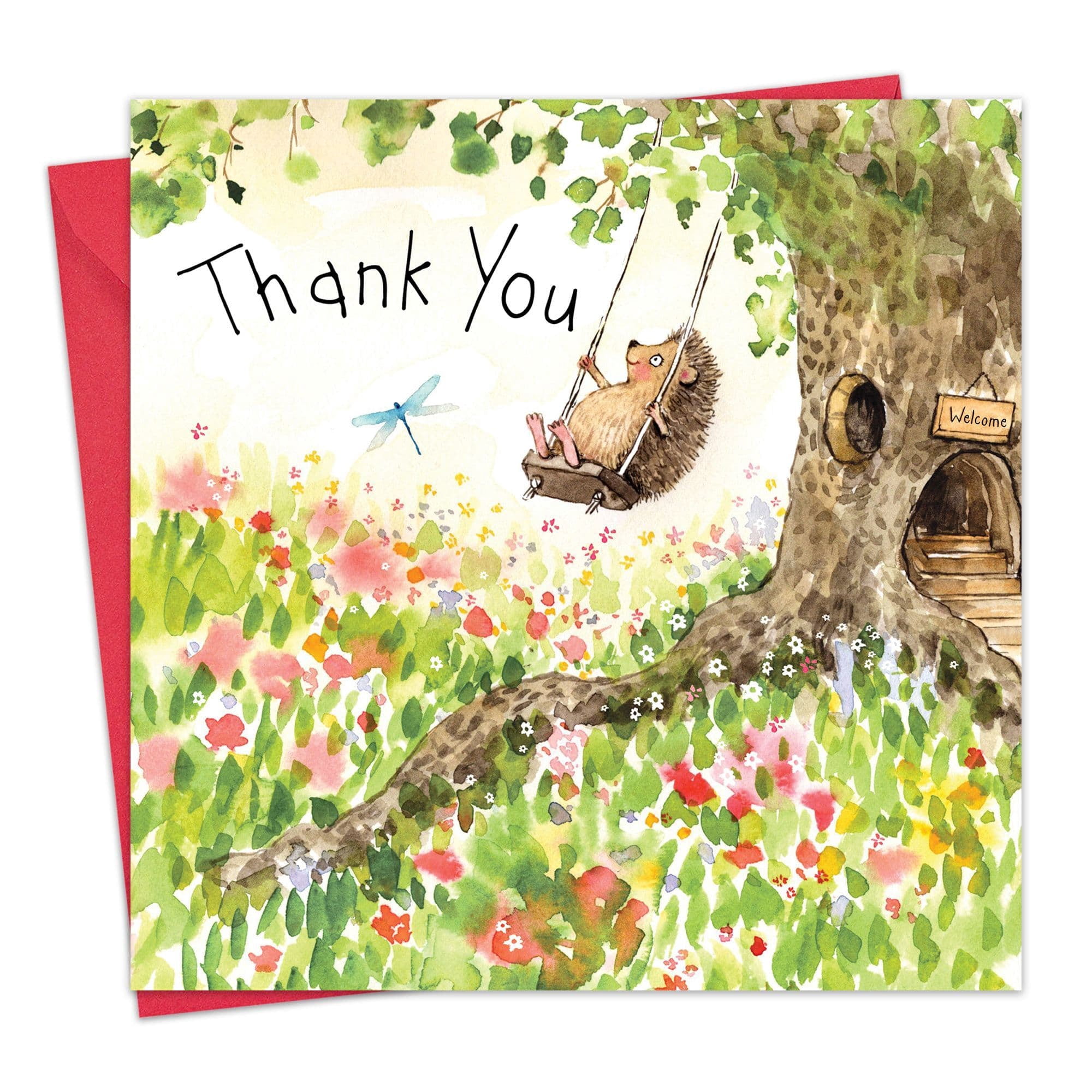 Twizler Thank You Card - Cute Hedgehog Thanks Greeting Card for Women ...