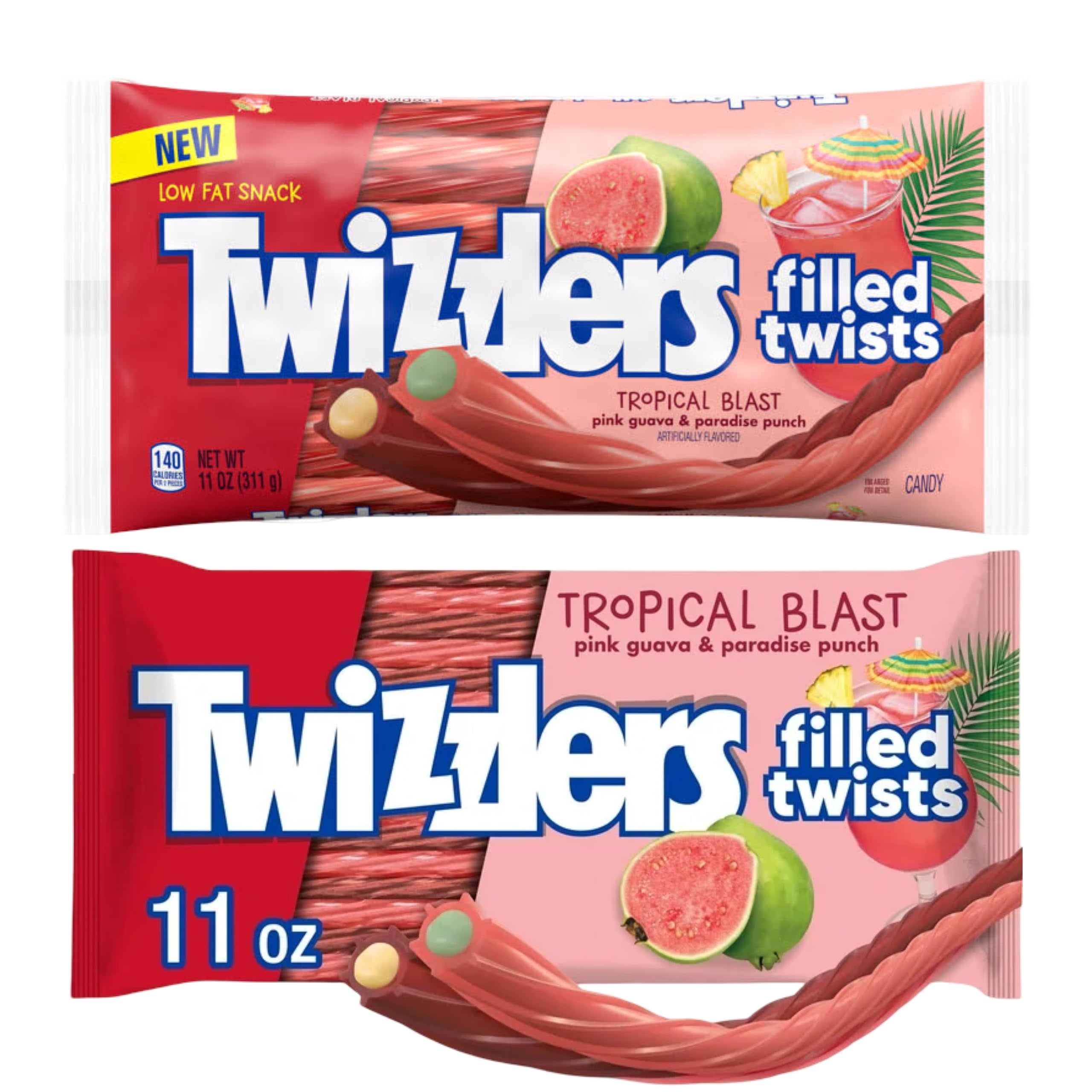 Twizzlers Filled Twists, Tropical Blast MDA05 Flavor, Low Fat Snack 11 ...