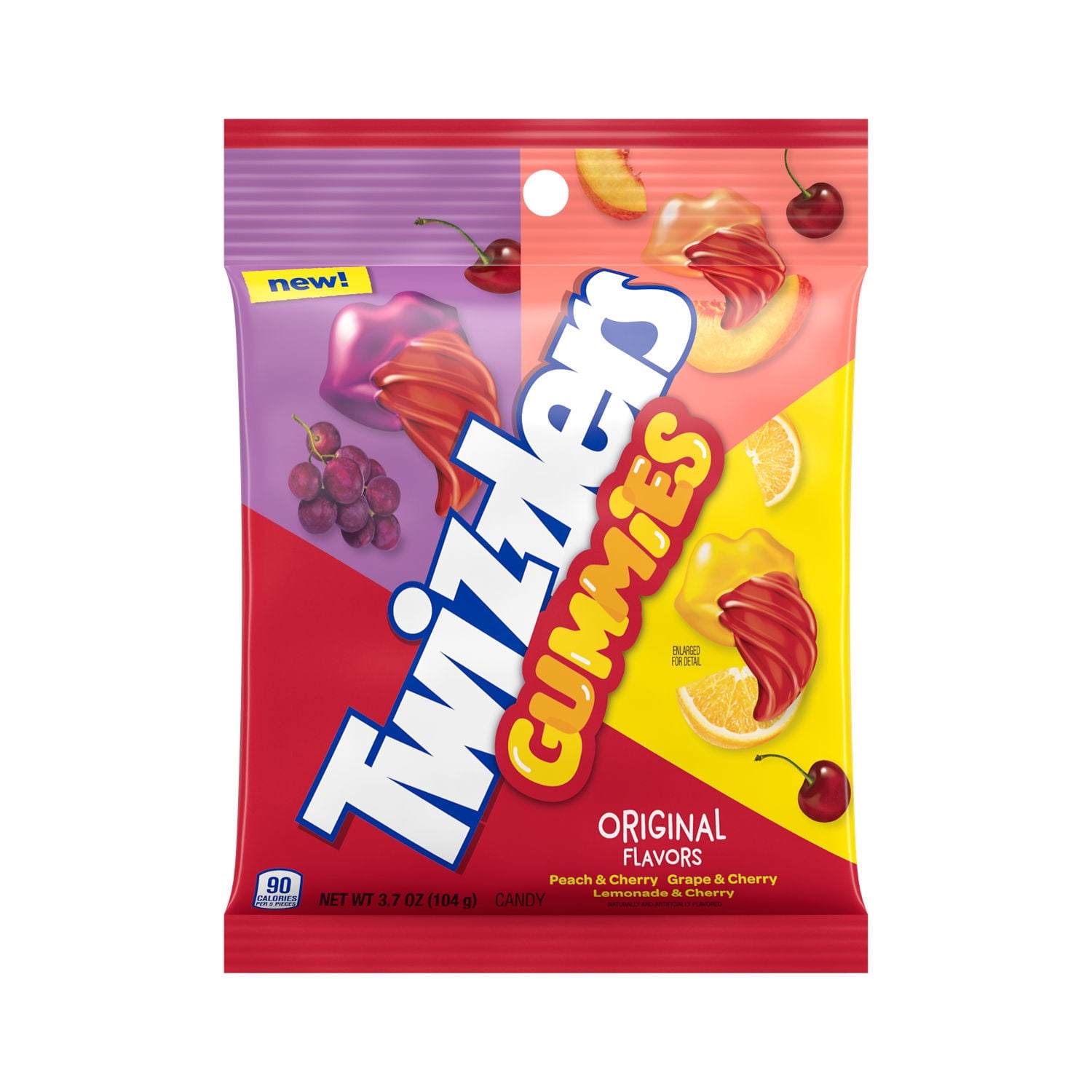 Twizzlers Gummies Assorted Fruit Flavored Chewy Candy, Bag 3.7 oz ...