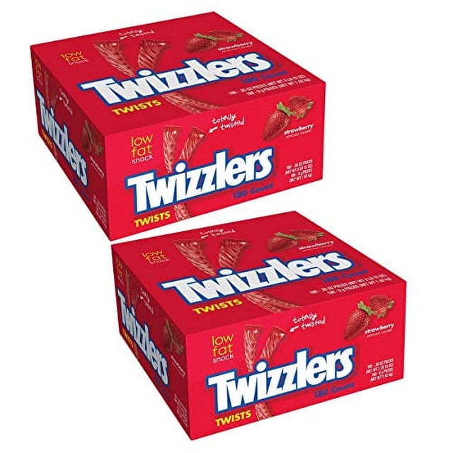Twizzlers, Individually Wrapped Strawberry Twists, 180-Count 0.31 oz ...