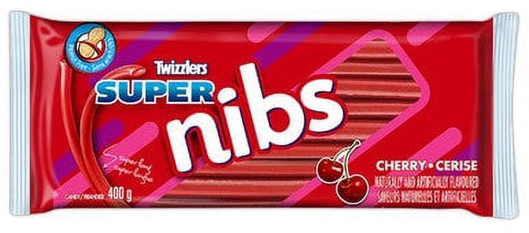 Twizzlers Super Nibs Cherry Flavored Candy, 400g (14oz) Bag, Chewy ...