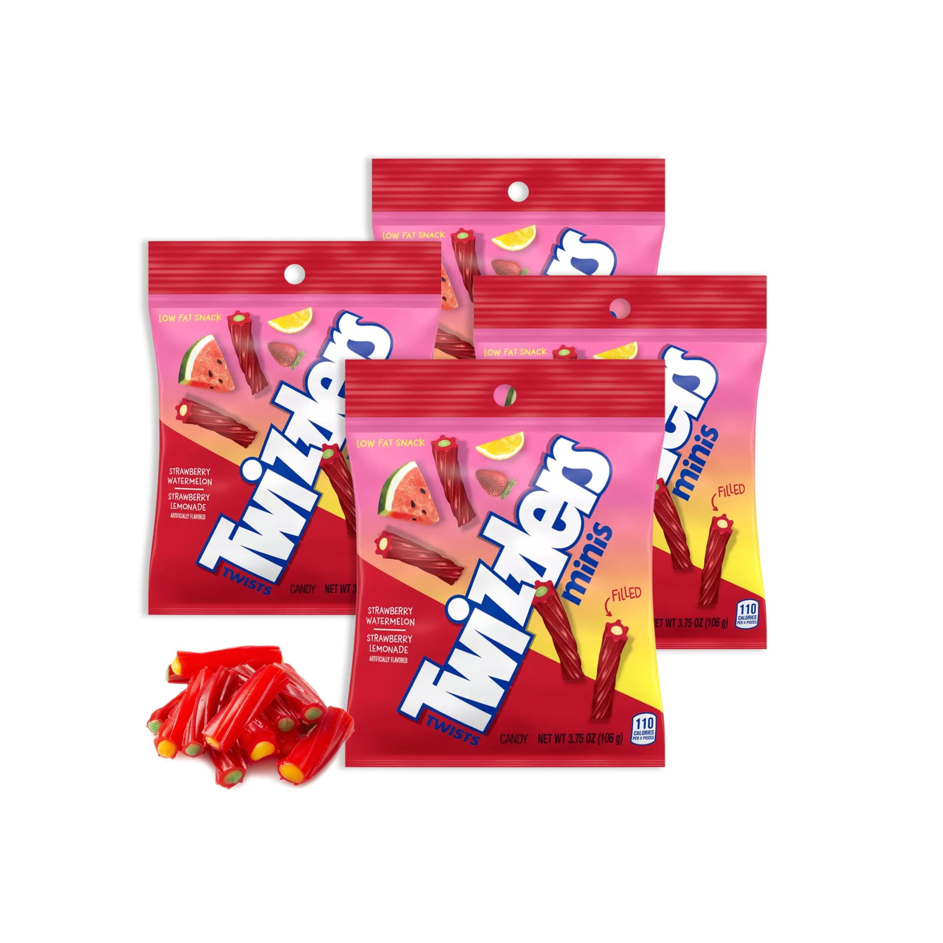 Twizzlers Twists Minis Filled Strawberry Watermelon Lemonade - 4 pk ...