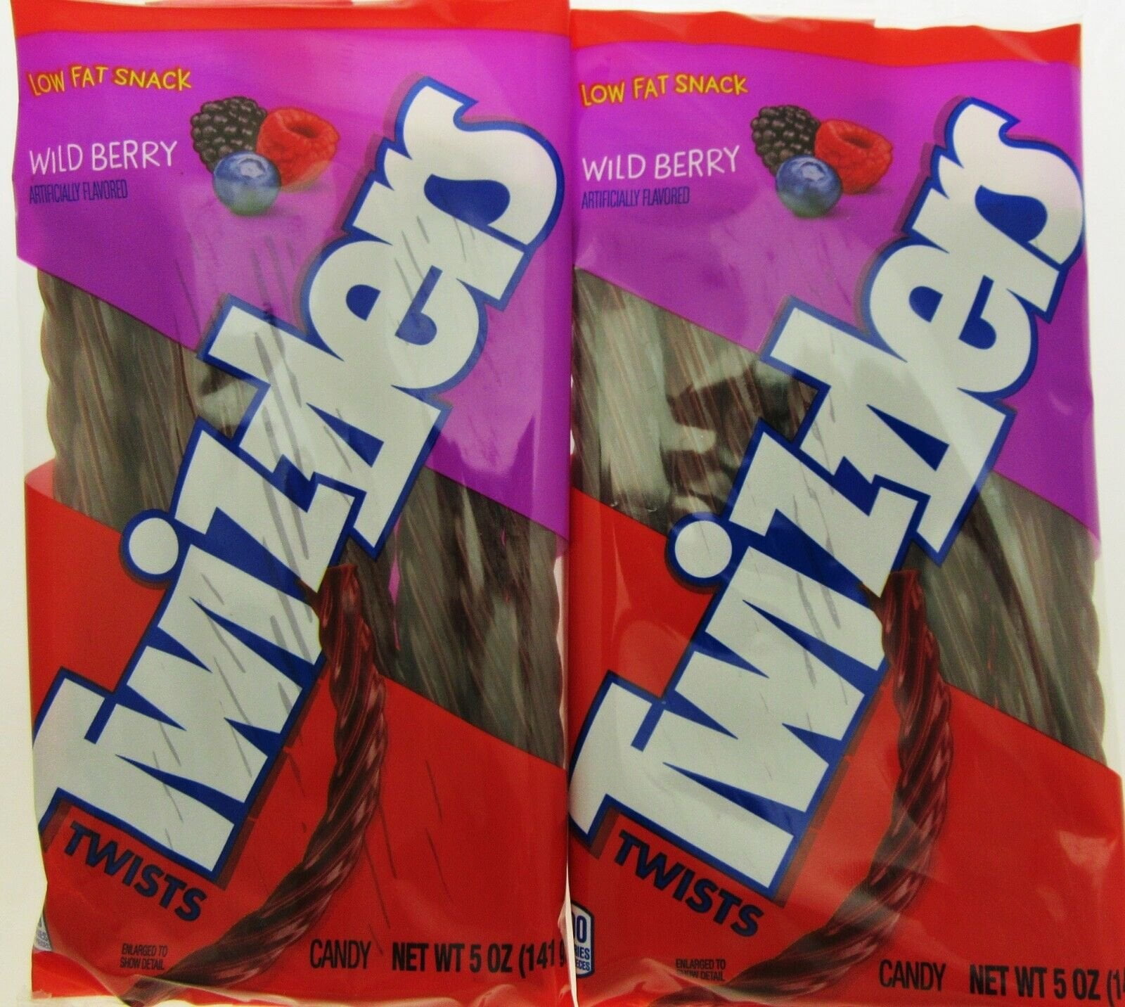 Twizzlers Wild Berry Twists Candy, Licorice Flavor, Lot of 2 Packs, 5oz ...